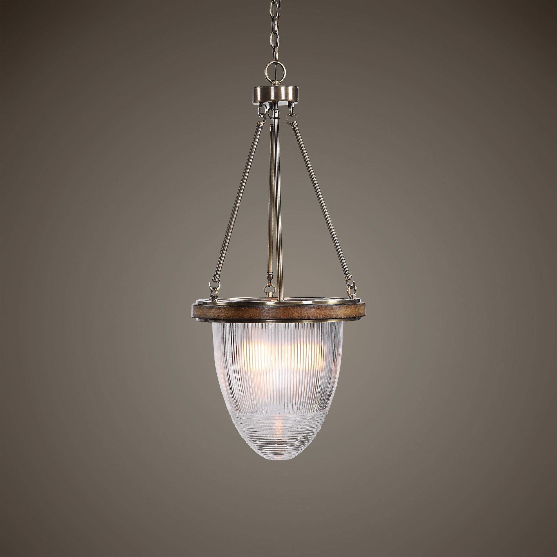 33" Clear Halophane Glass Hanging Light Fixture | Christmas Central