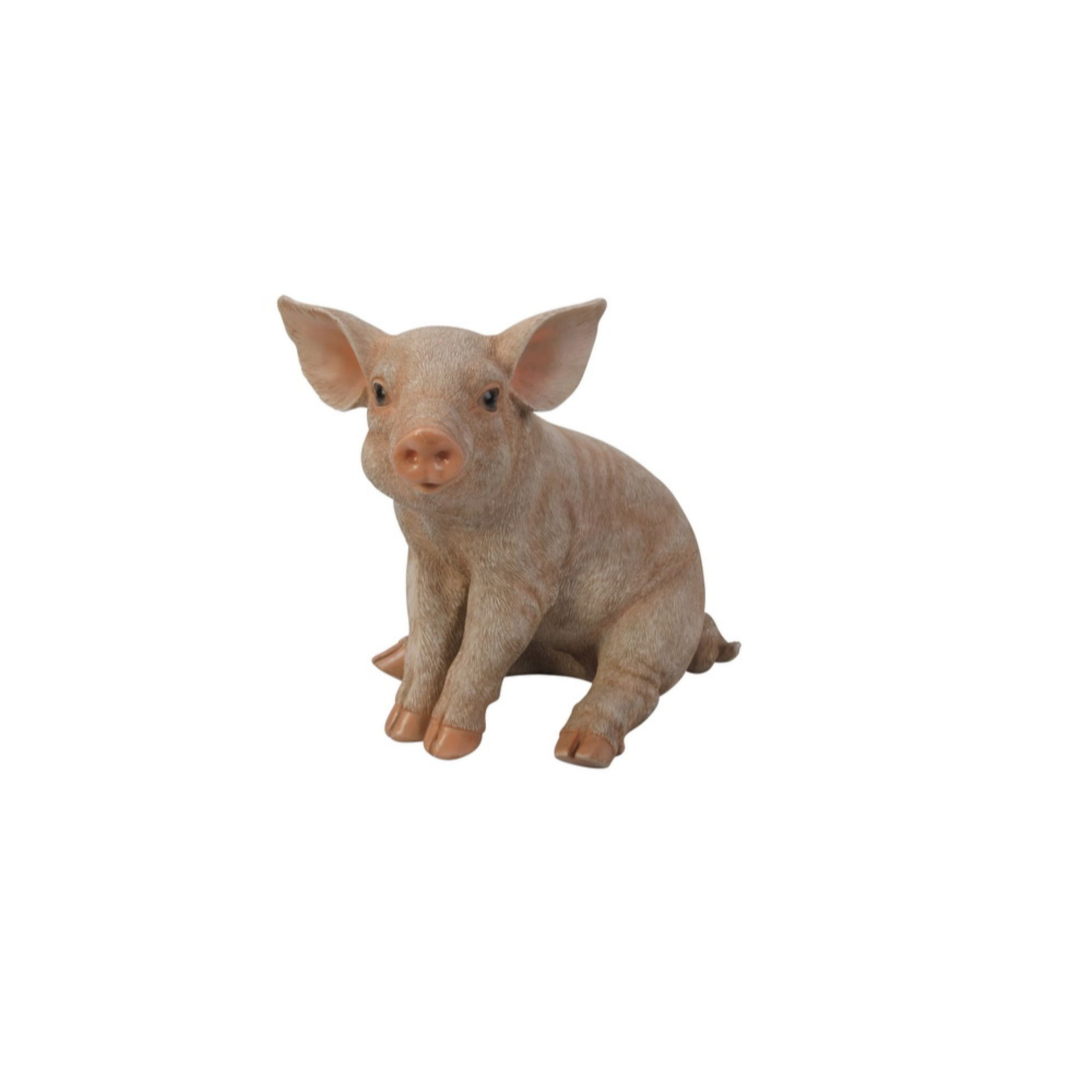 10" Small Sitting Pig Outdoor Garden Statue | Christmas Central