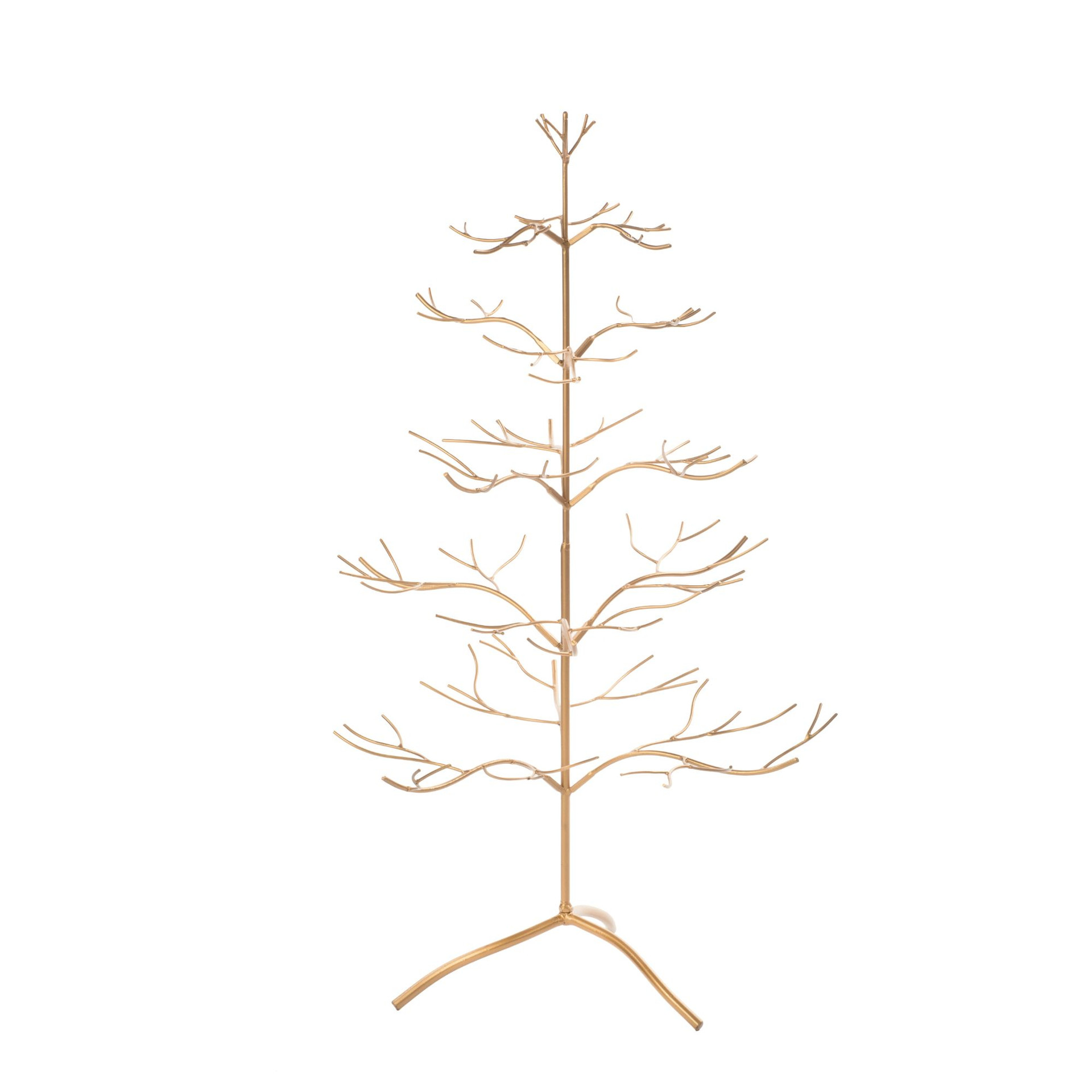 37" Gold Ornamental Artificial Tree with 3 Tiers Branches - Unlit ...
