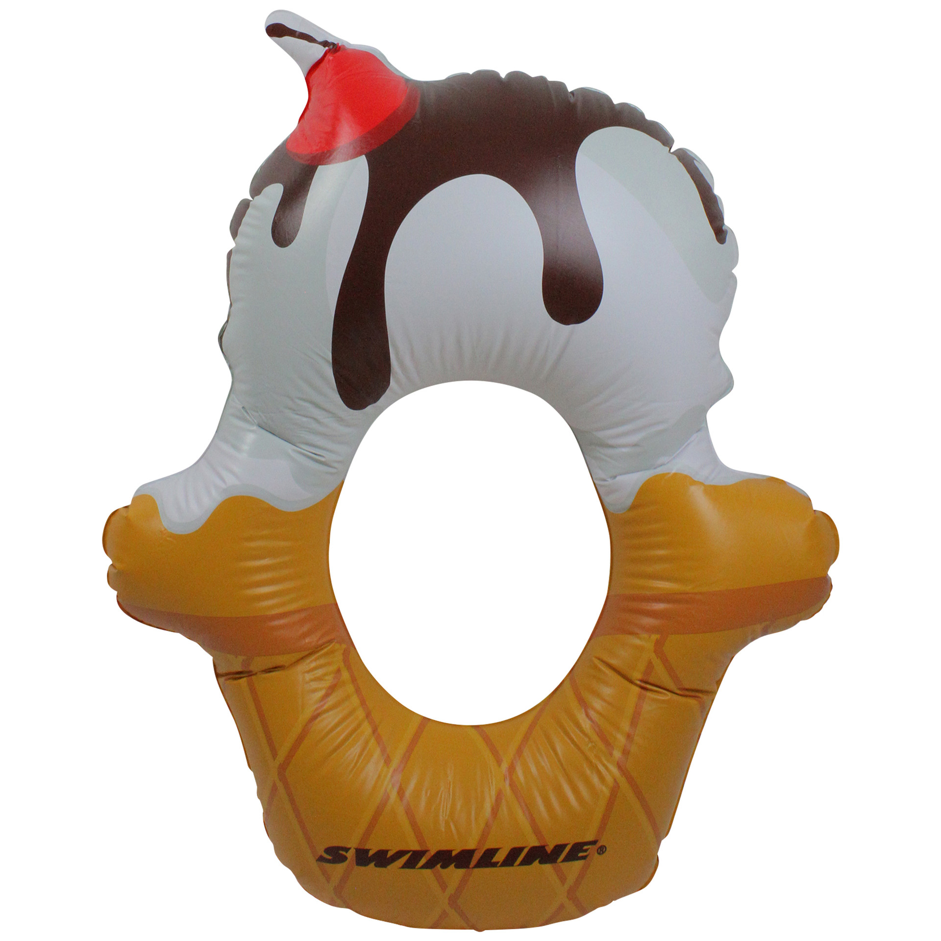 46" Inflatable White & Yellow Ice Cream Ring Pool Float | Christmas Central