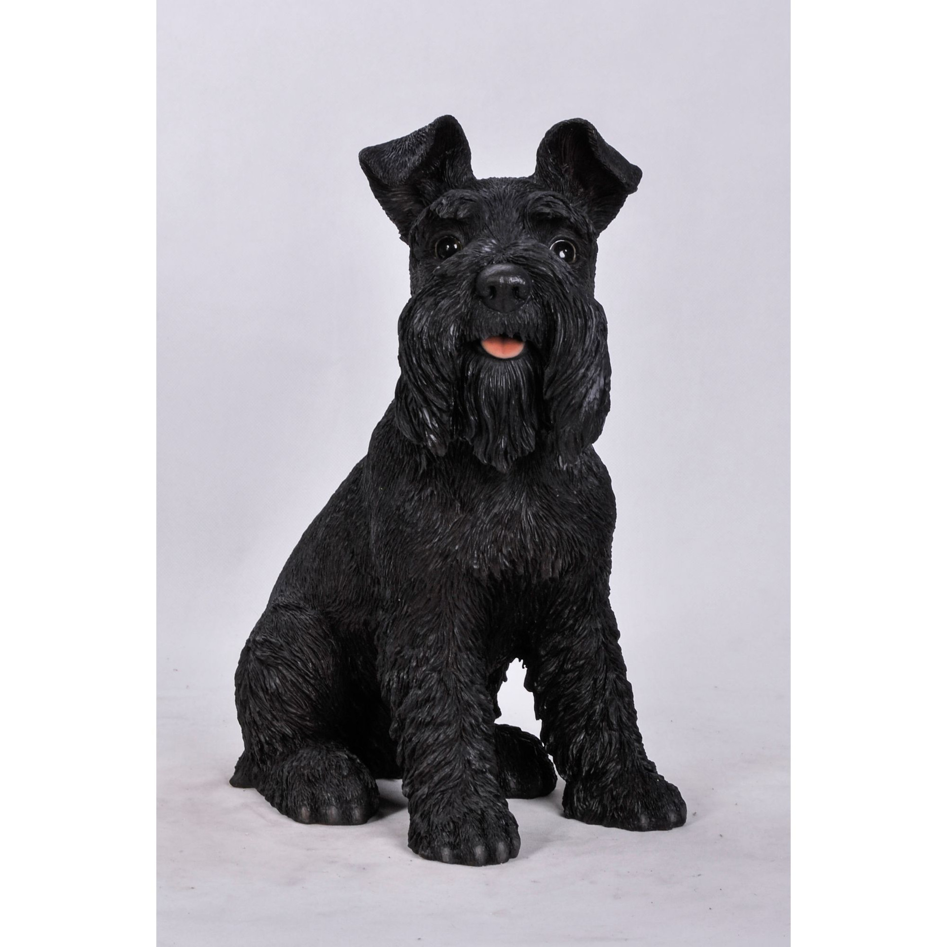 13" Black Sitting Schnauzer Statue | Christmas Central