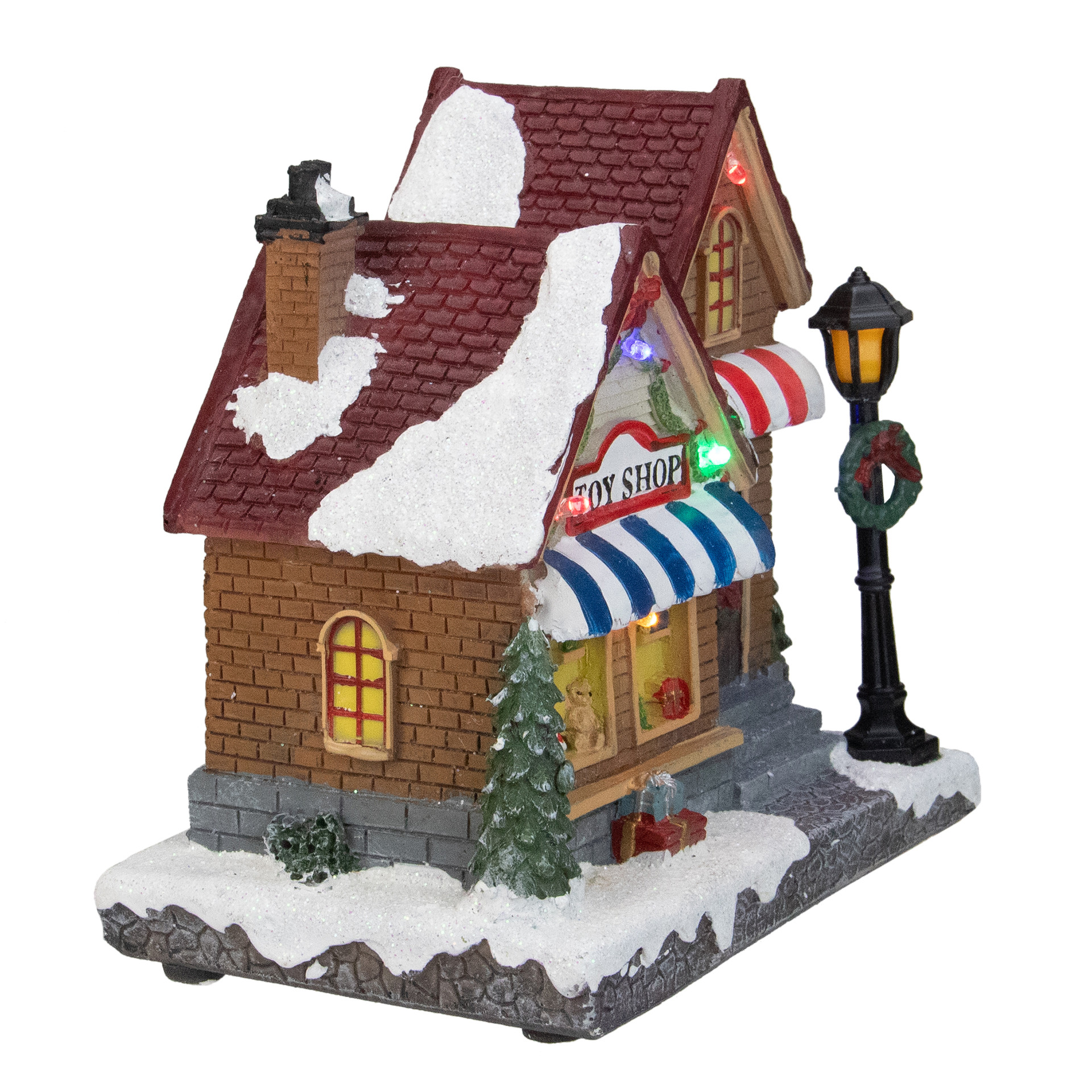 5.75" LED Lighted Christmas Village Toy Shop Table Top Decoration ...