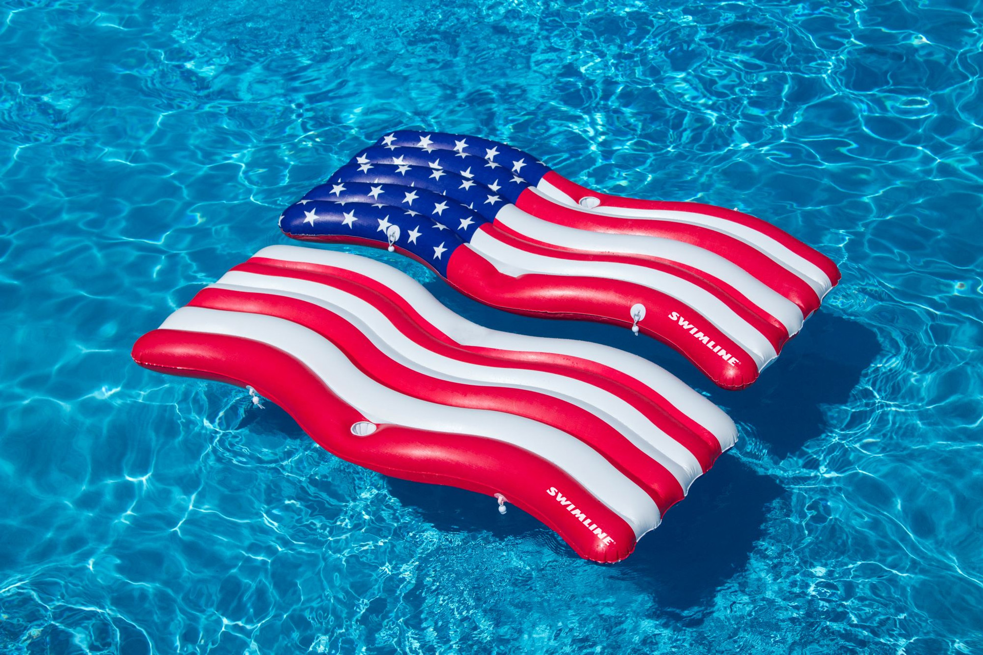 American Flag Patriotic Inflatable Swimming Pool Floats - 72.5" - Set ...
