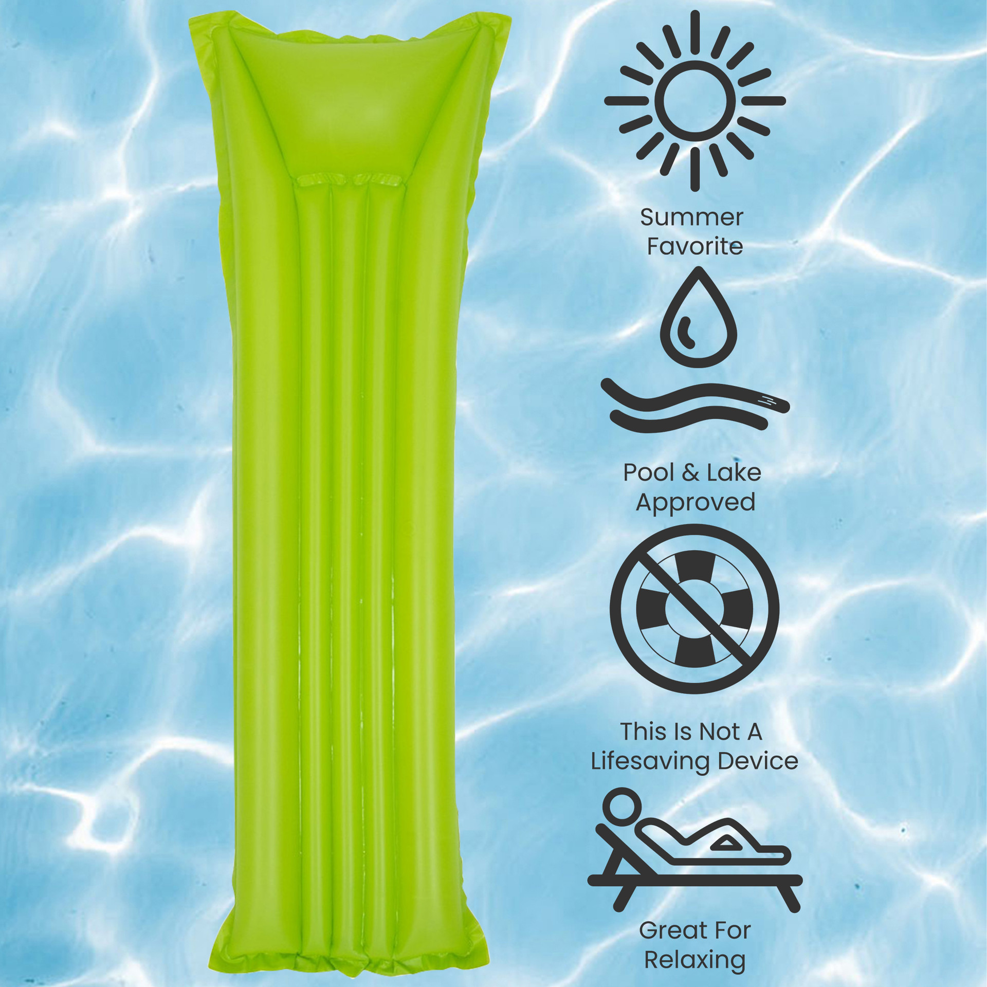 6' Green Inflatable Air Mattress Swimming Pool Raft Float | Christmas ...