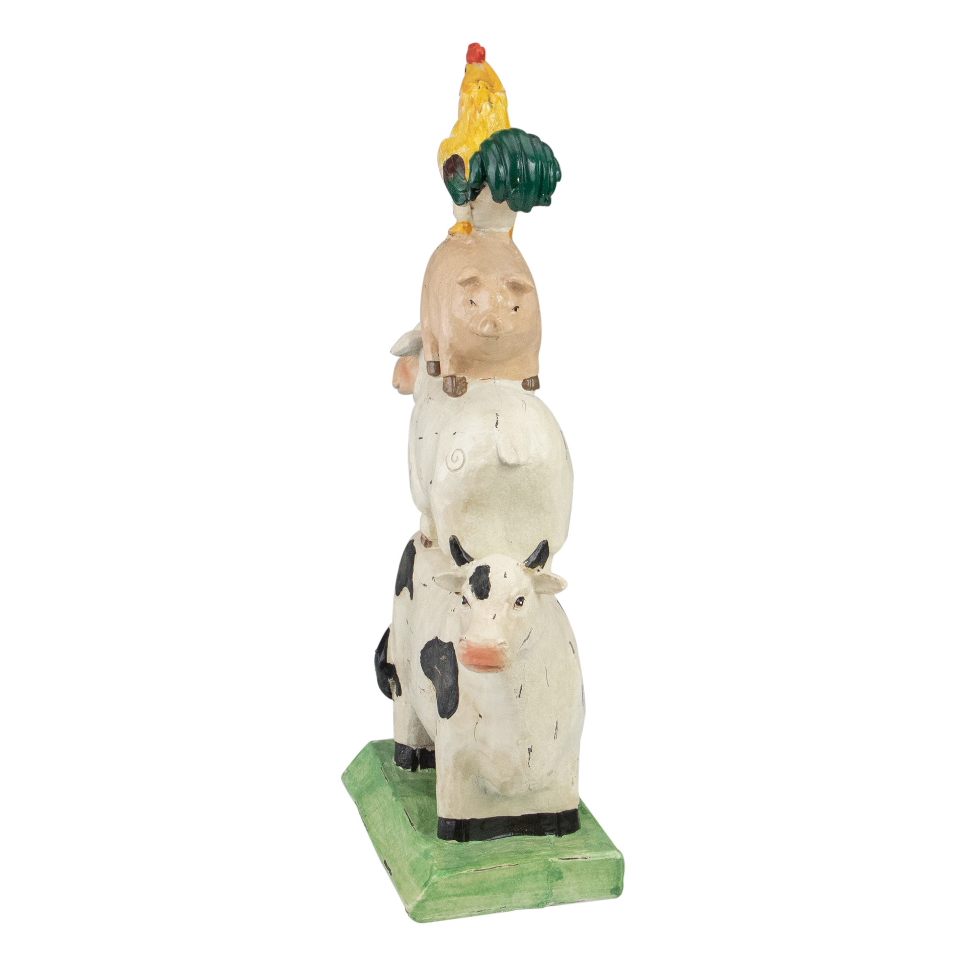 11.5" Stacked Polyresin Farm Animals Outdoor Garden Statue | Christmas ...