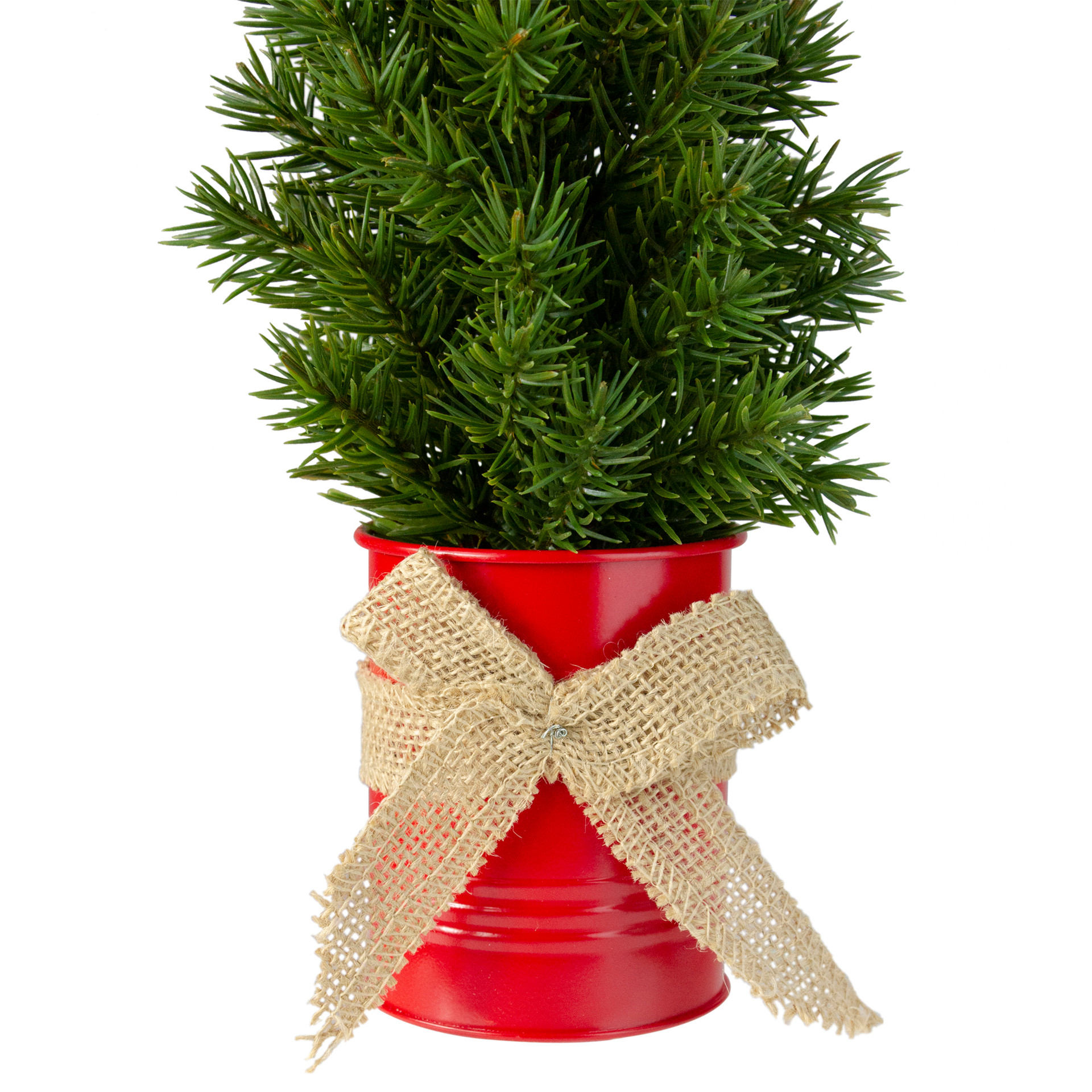 17" Mini Tabletop Christmas Tree with Red Metal Pot - Unlit | Christmas ...