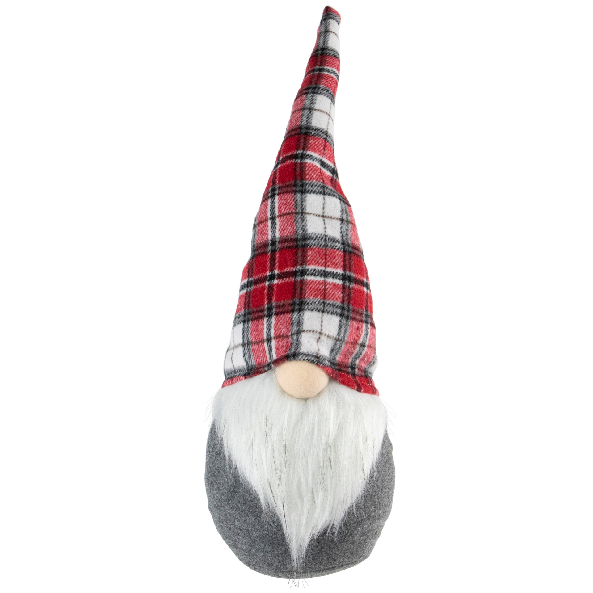 19" Gray Plaid Chubby Gnome Christmas Decoration | Christmas Central