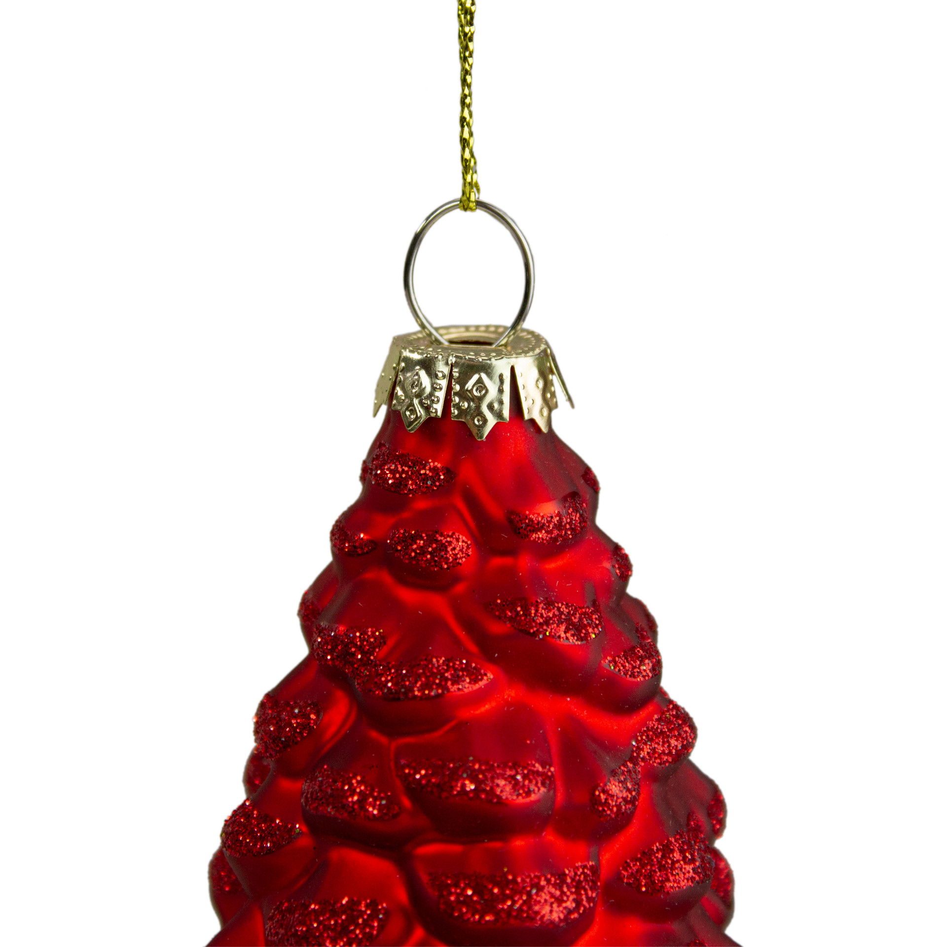 7.25" Red Pine Cone Glass Christmas Ornament | Christmas Central