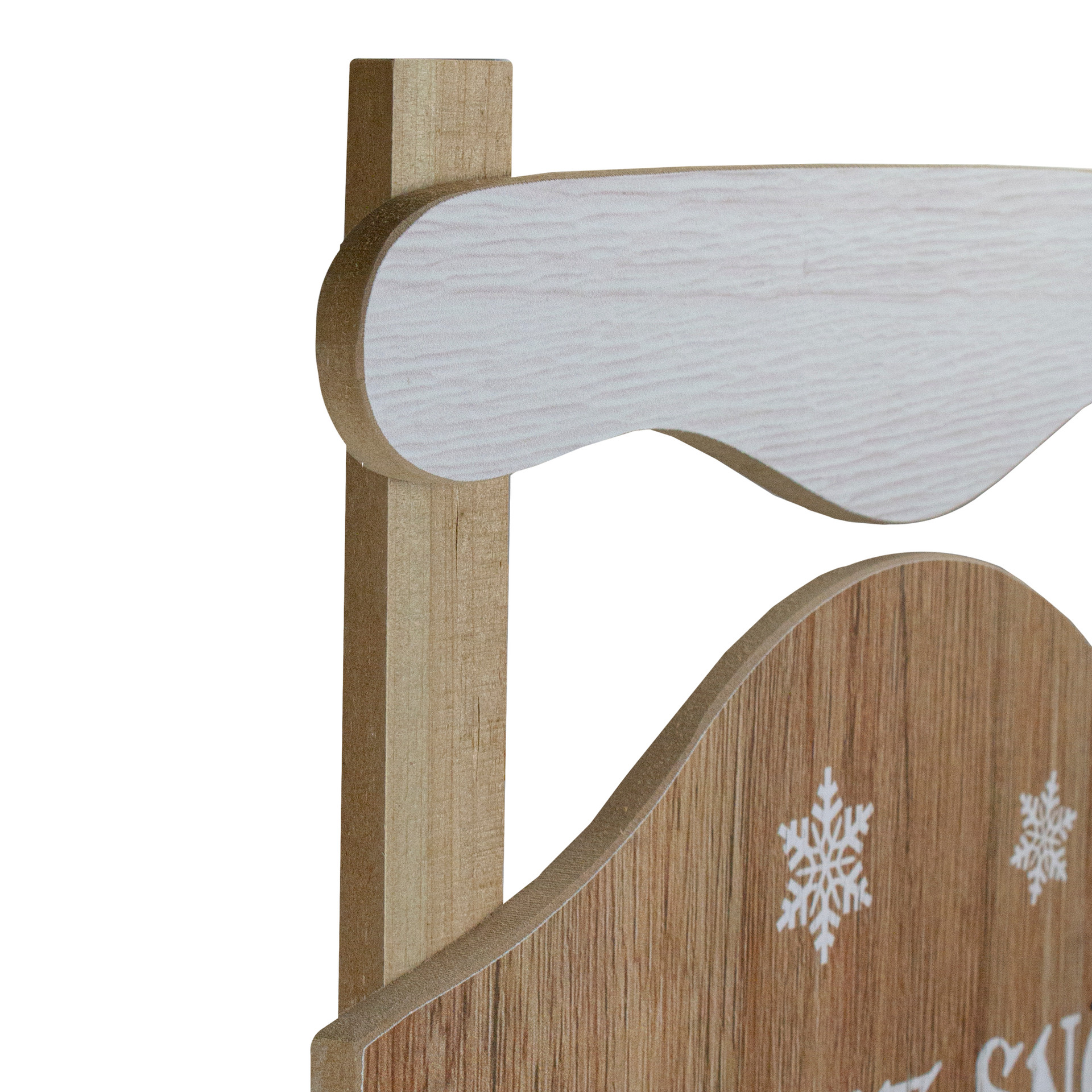 24” Let It Snow Wooden Sled Snowman & Snowflakes Wall Sign | Christmas ...
