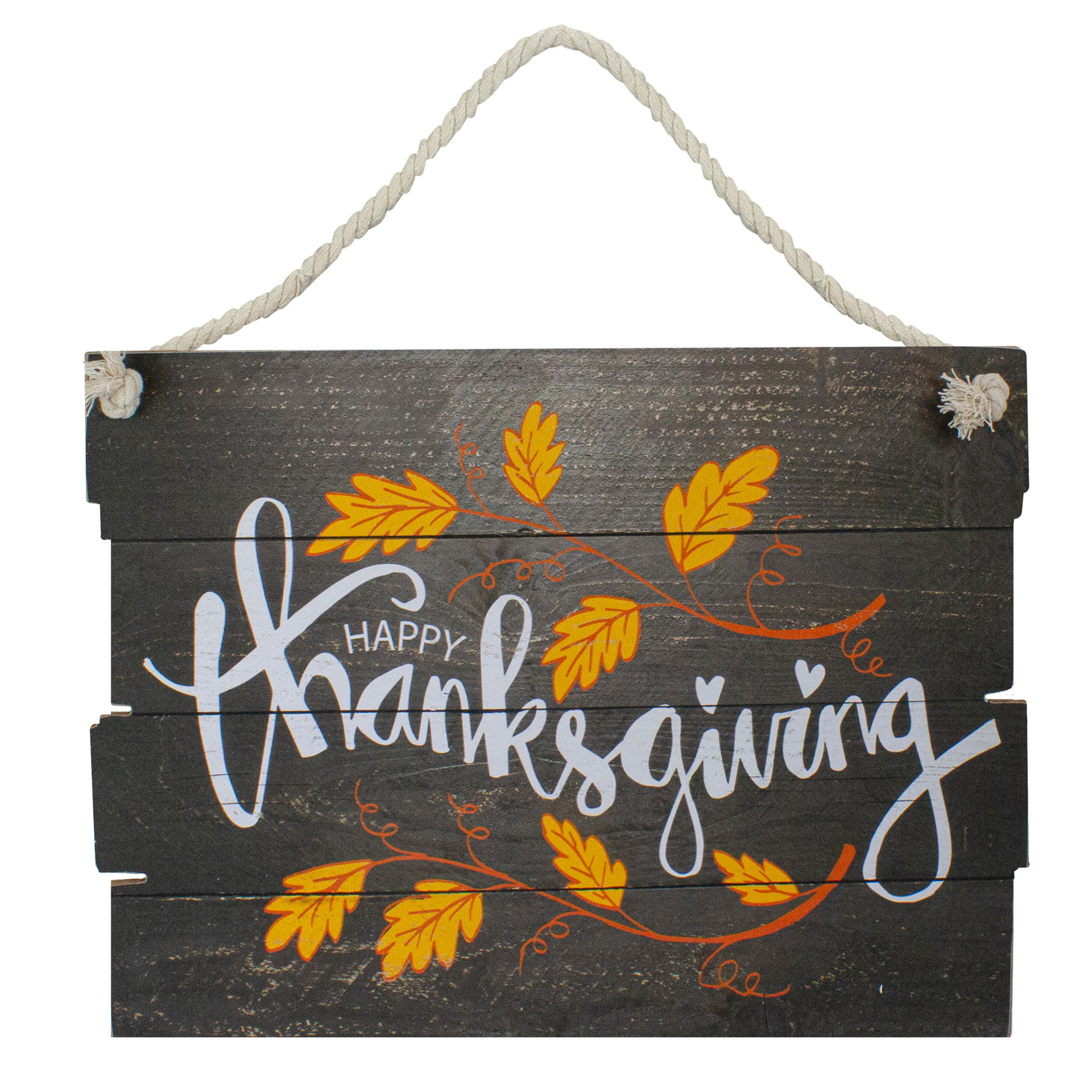 15" Wooden 'Happy Thanksgiving' Hanging Wall Sign | Christmas Central