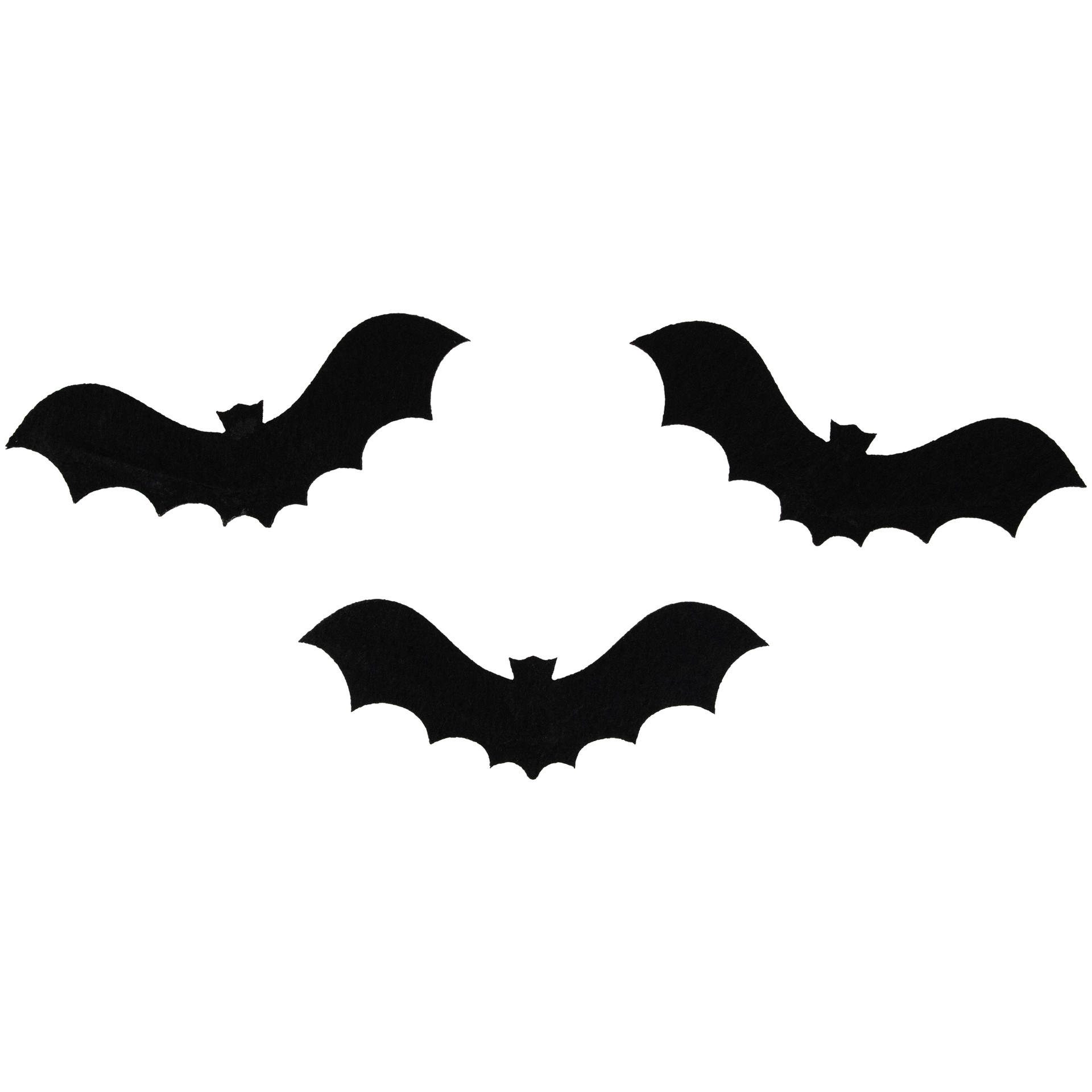 Set of 10 Black Halloween Posable Felt Bats 12" | Christmas Central