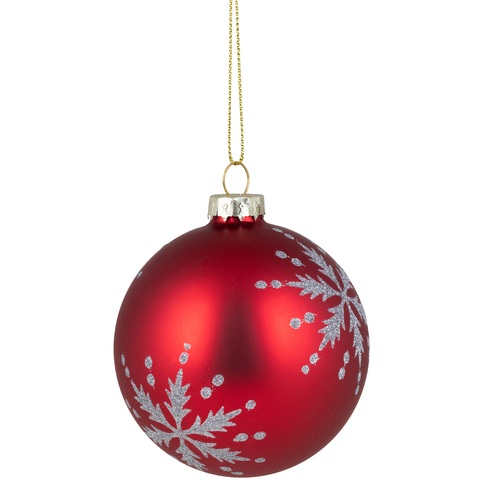 Set of 4 Matte Red Glass Ball Christmas Ornaments 3.25-Inch (80mm ...
