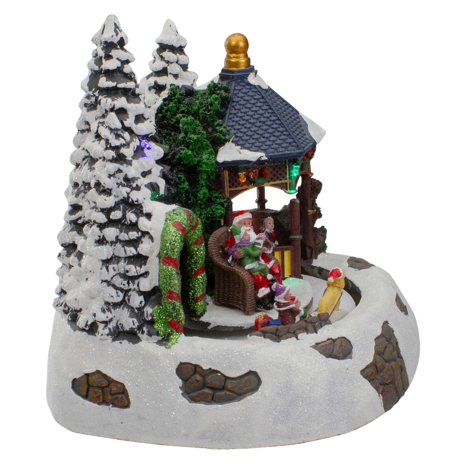 10" Lighted & Animated Christmas Scene with Santa Claus | Christmas Central