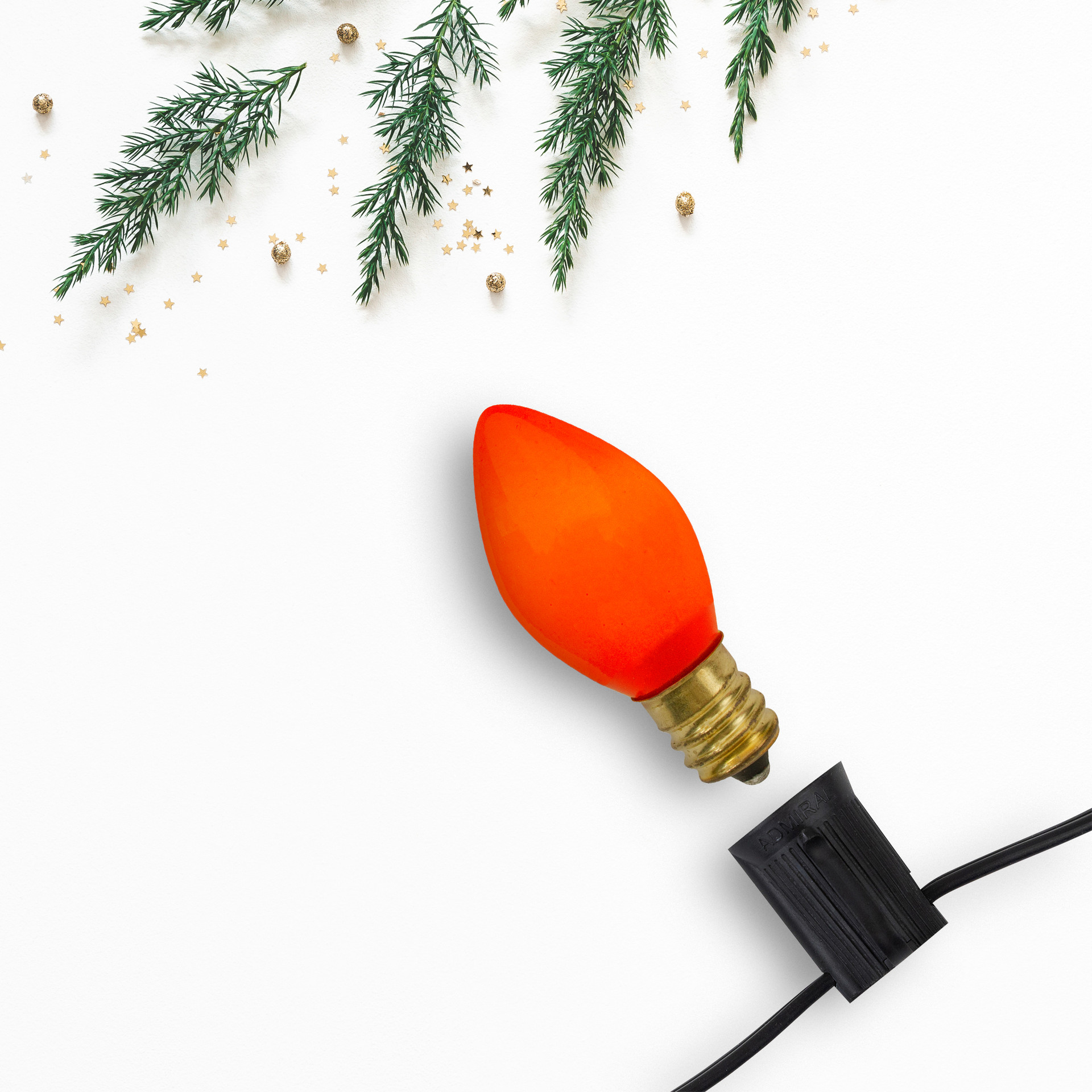 Set of 4 Orange Opaque C7 Christmas Replacement Bulbs - 2" | Christmas ...