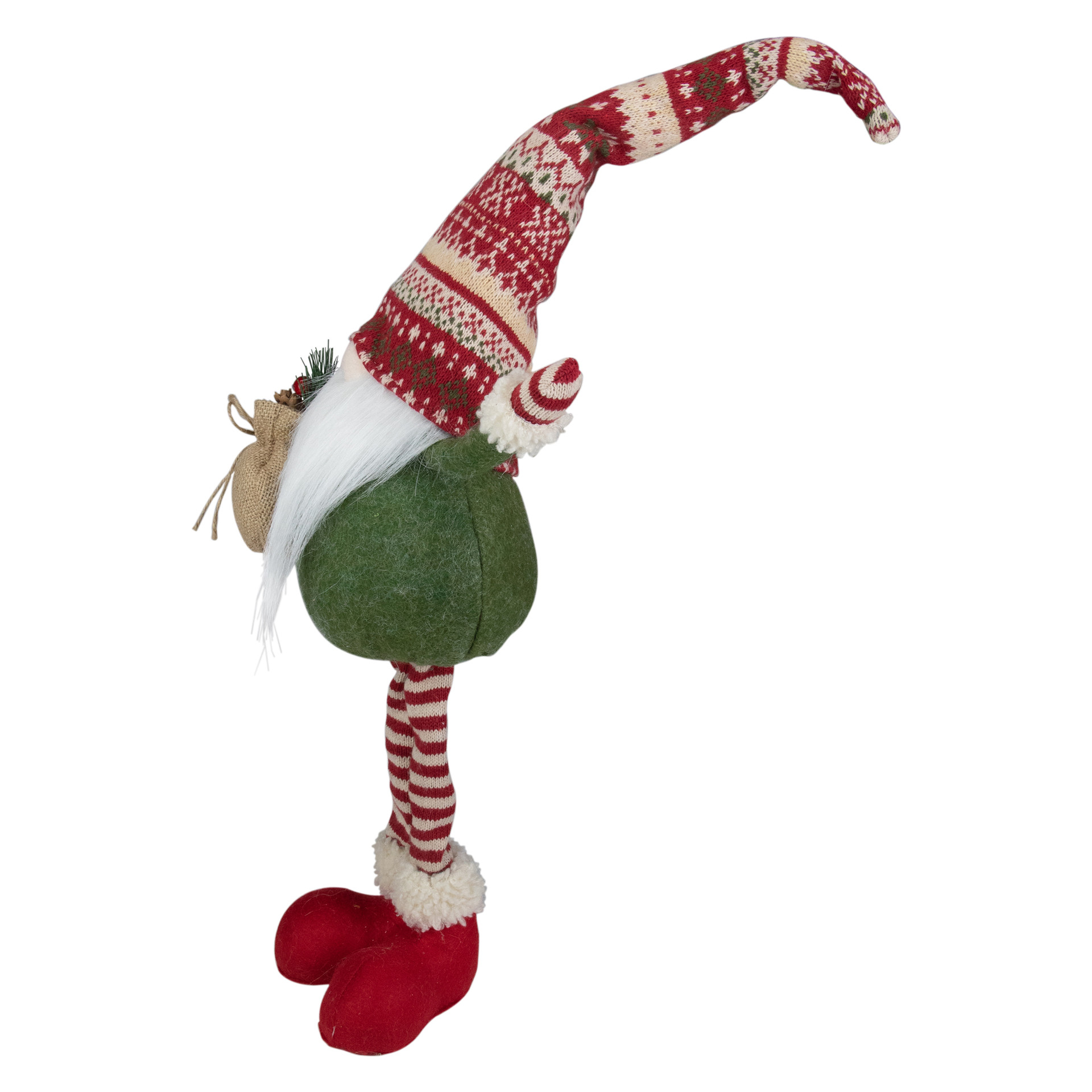 27" Red & Green Standing Gnome Tabletop Christmas Decoration with Gift ...