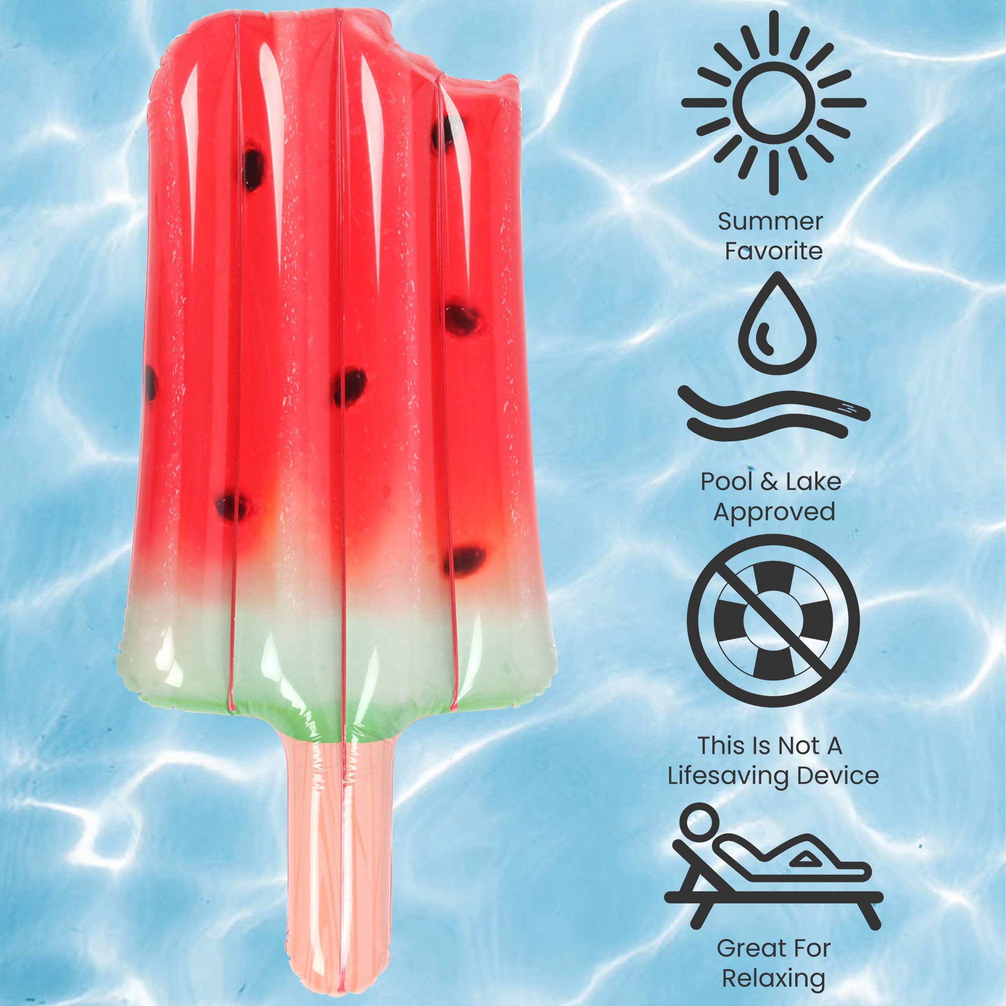 Watermelon Ice Pop Inflatable Swimming Pool Float - 59" | Christmas Central