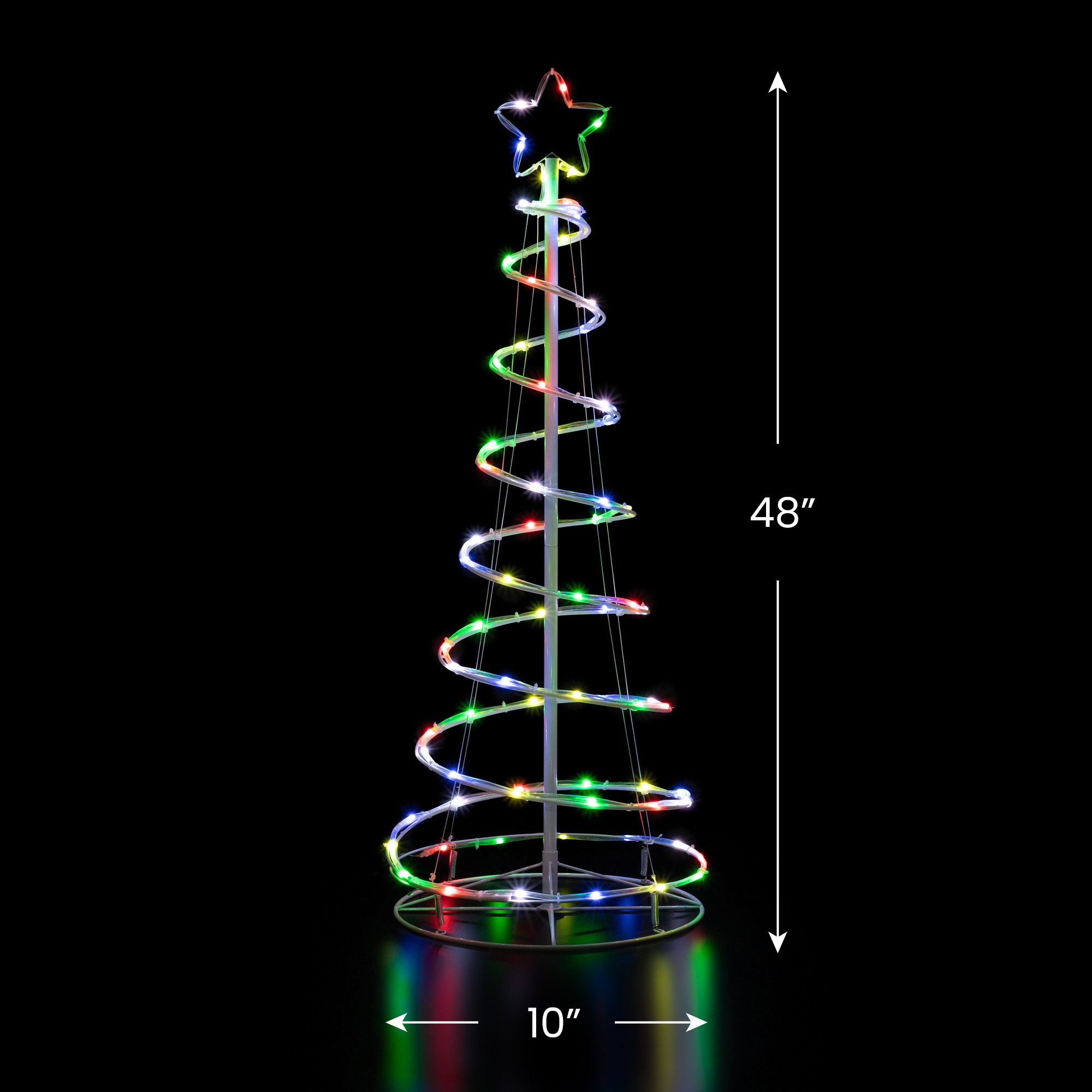 4' LED Color Changing Multiple Function Outdoor Spiral Christmas Tree ...