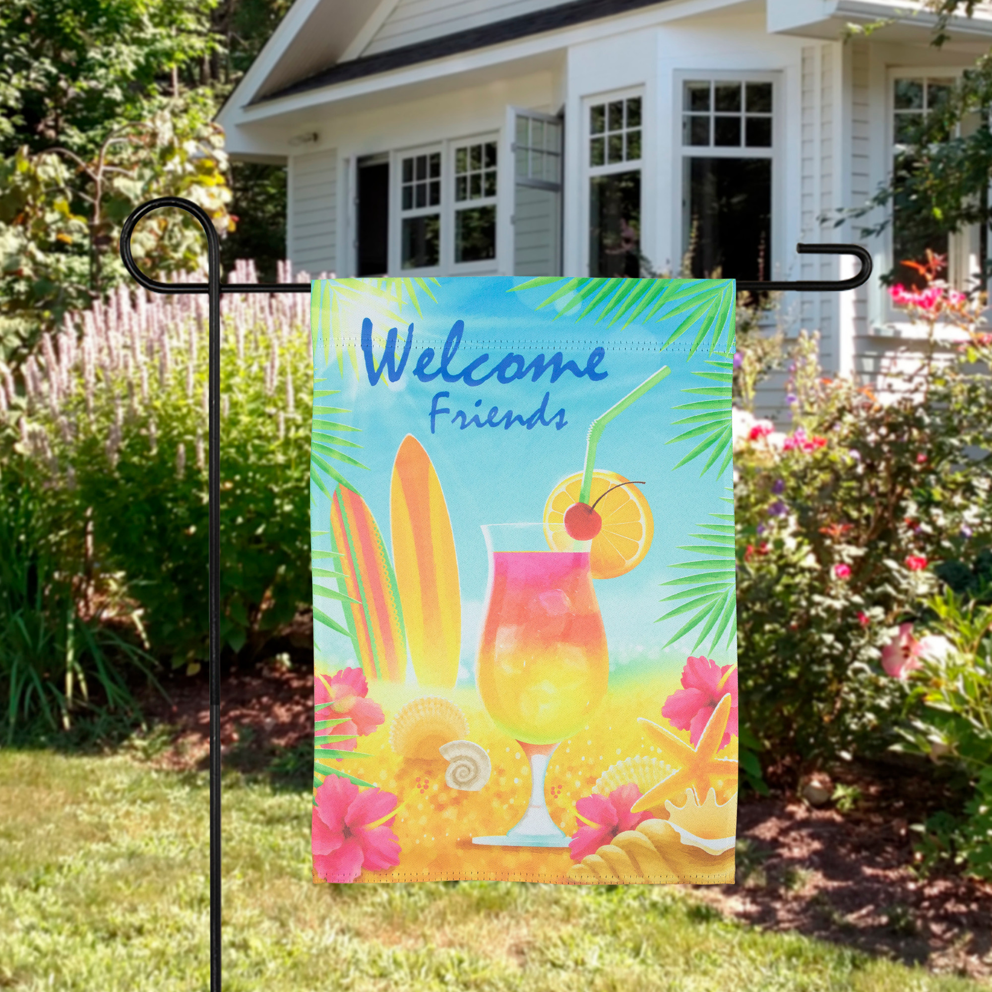 Tropical Beach Outdoor Garden Flag 12.5" x 18" | Christmas Central