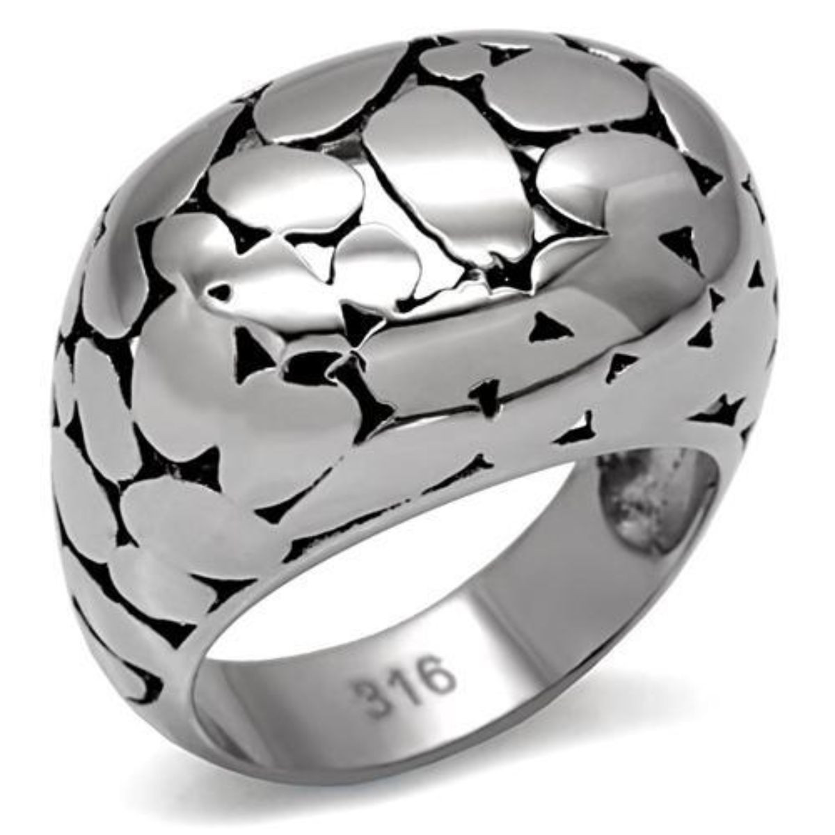 Stainless Steel Dome Shaped Women's Ring - Size 10 (Pack of 2 ...