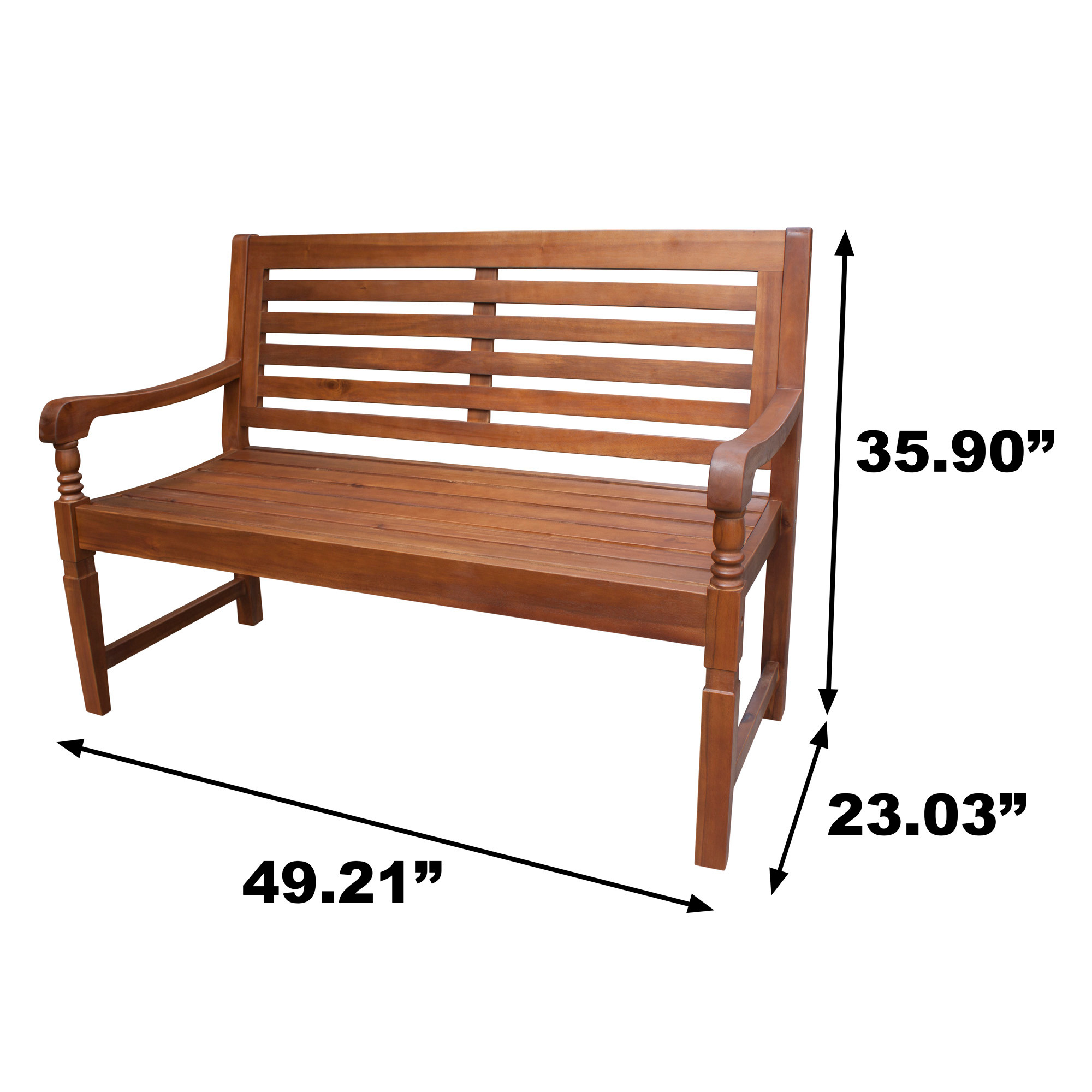 49" Brown Wooden Nantucket Garden Bench | Christmas Central