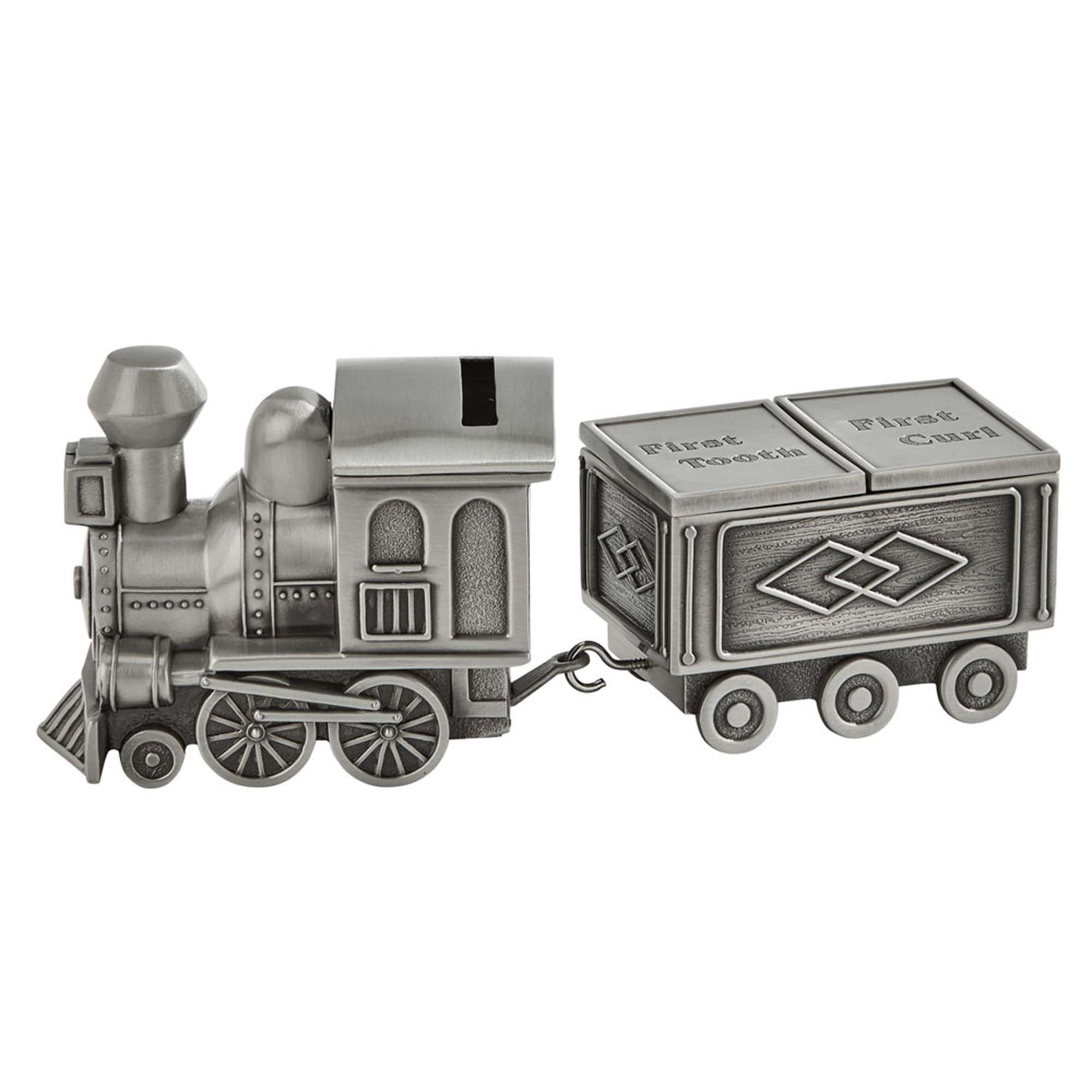 7" Silver Stainless Steel Train with 1st Tooth & Curl Box Design Coin ...