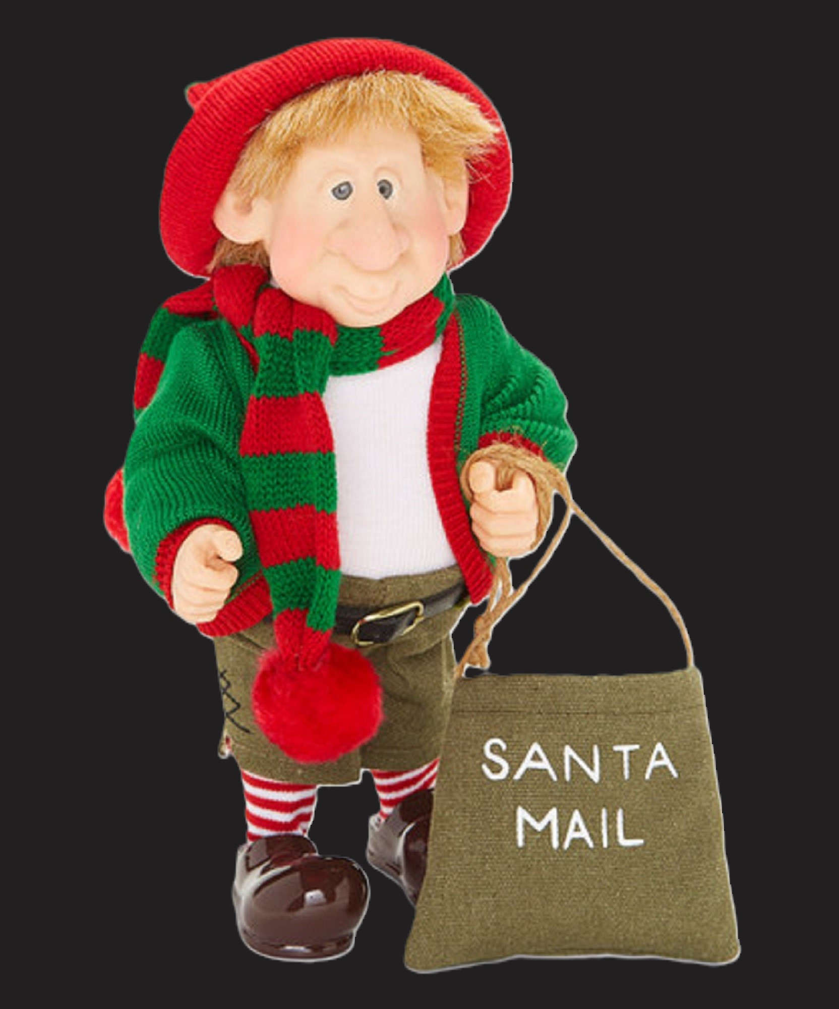11" Zim's The Elves Themselves Orin the Mailman with Bag of "Santa Mail ...