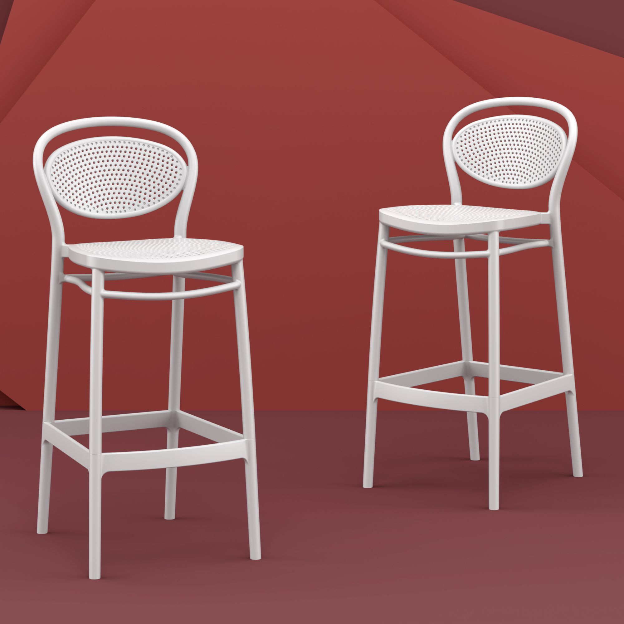 41.75" White Outdoor Patio Bar Stool | Christmas Central