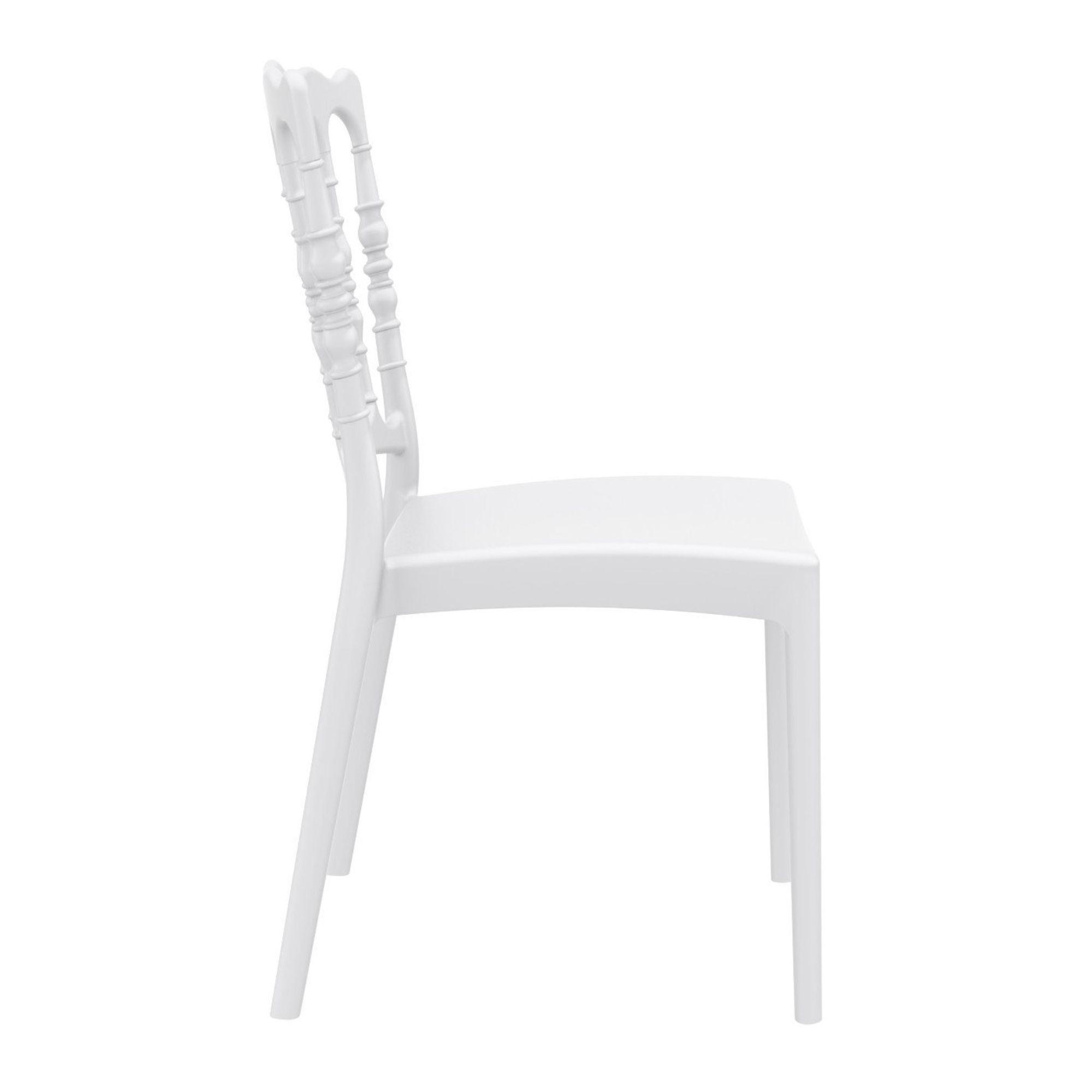 36" White Stackable Outdoor Patio Dining Chair | Christmas Central