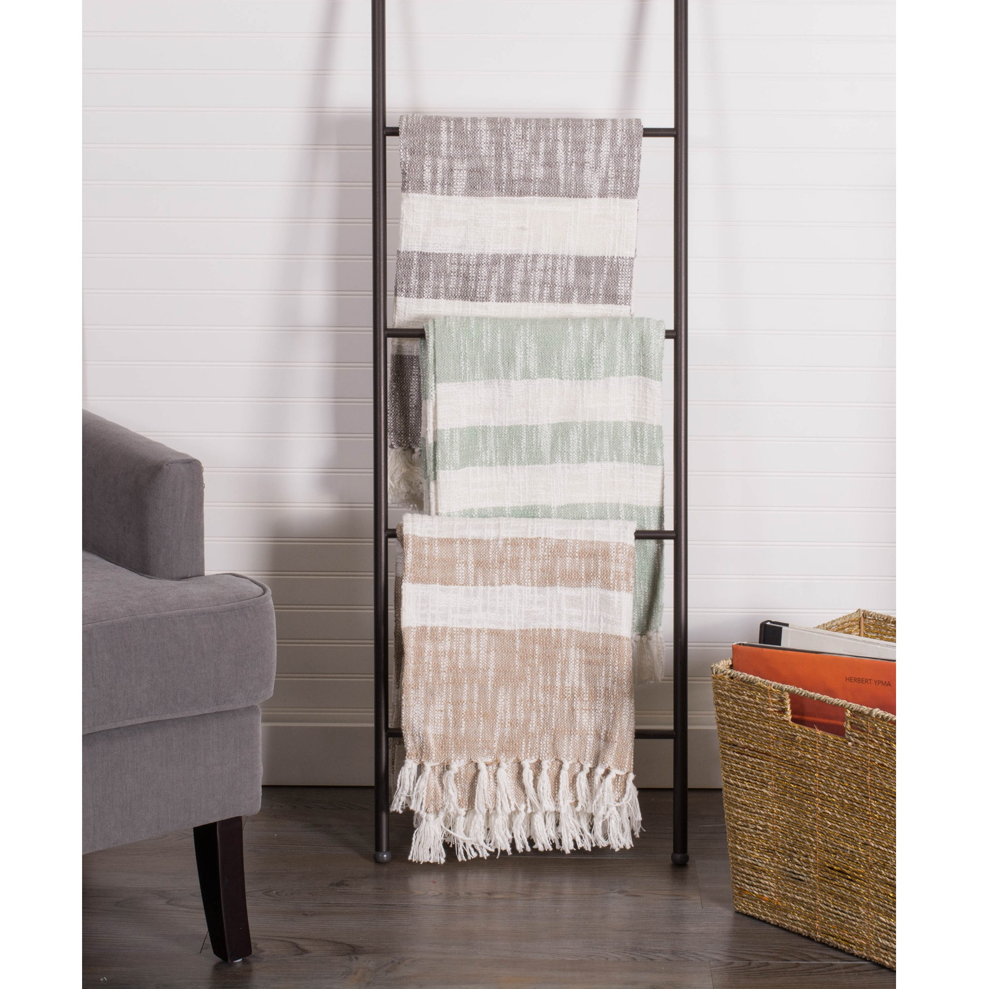 Mint Green & White Rectangular Striped Throw Blanket 50" x 60 ...