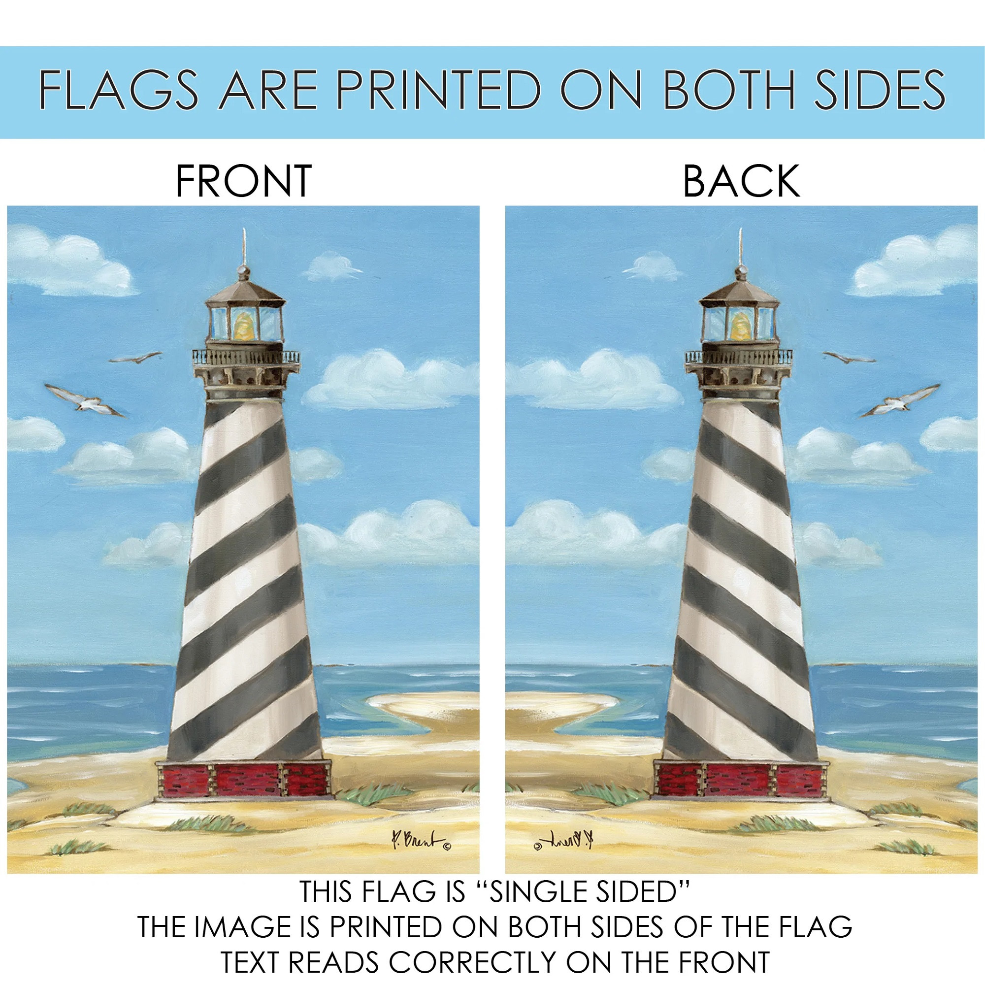 Cape Hatteras Lighthouse Outdoor House Flag 40" x 28" | Christmas Central