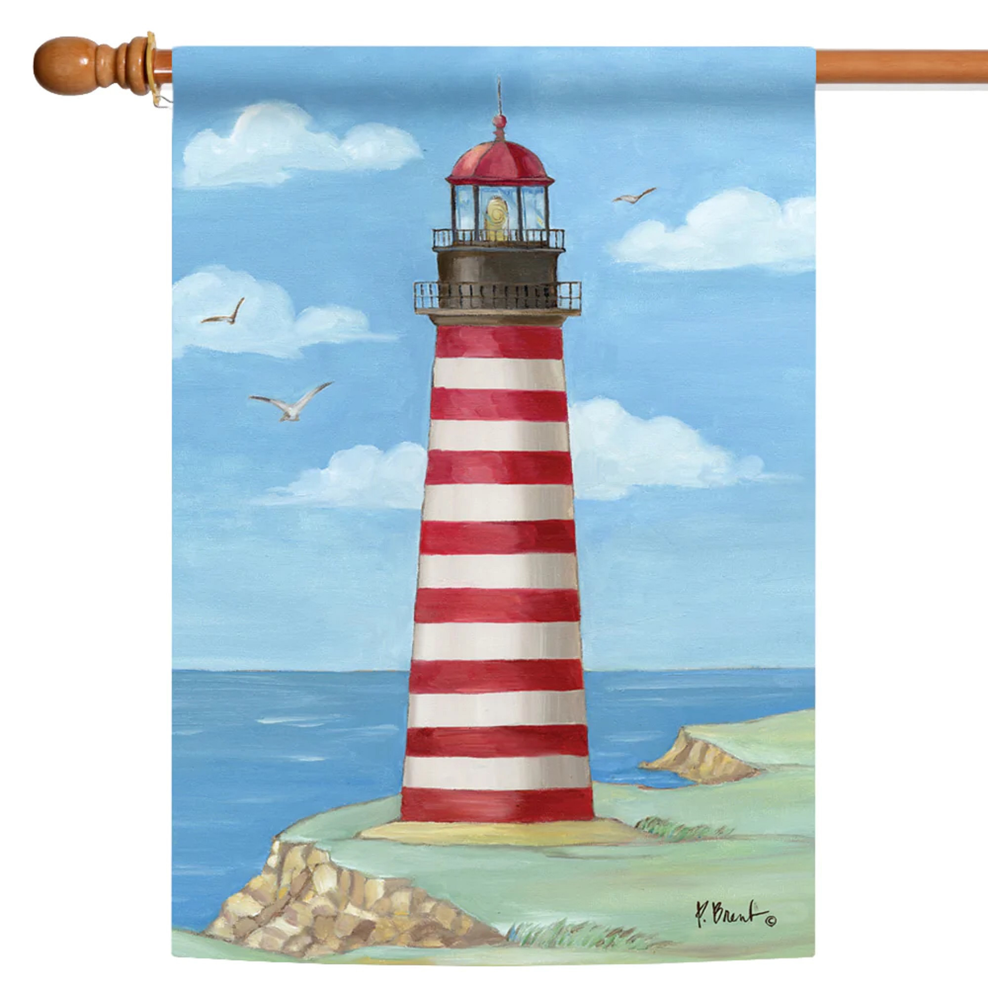 West Quoddy Head Lighthouse Outdoor House Flag 40" x 28" | Christmas ...