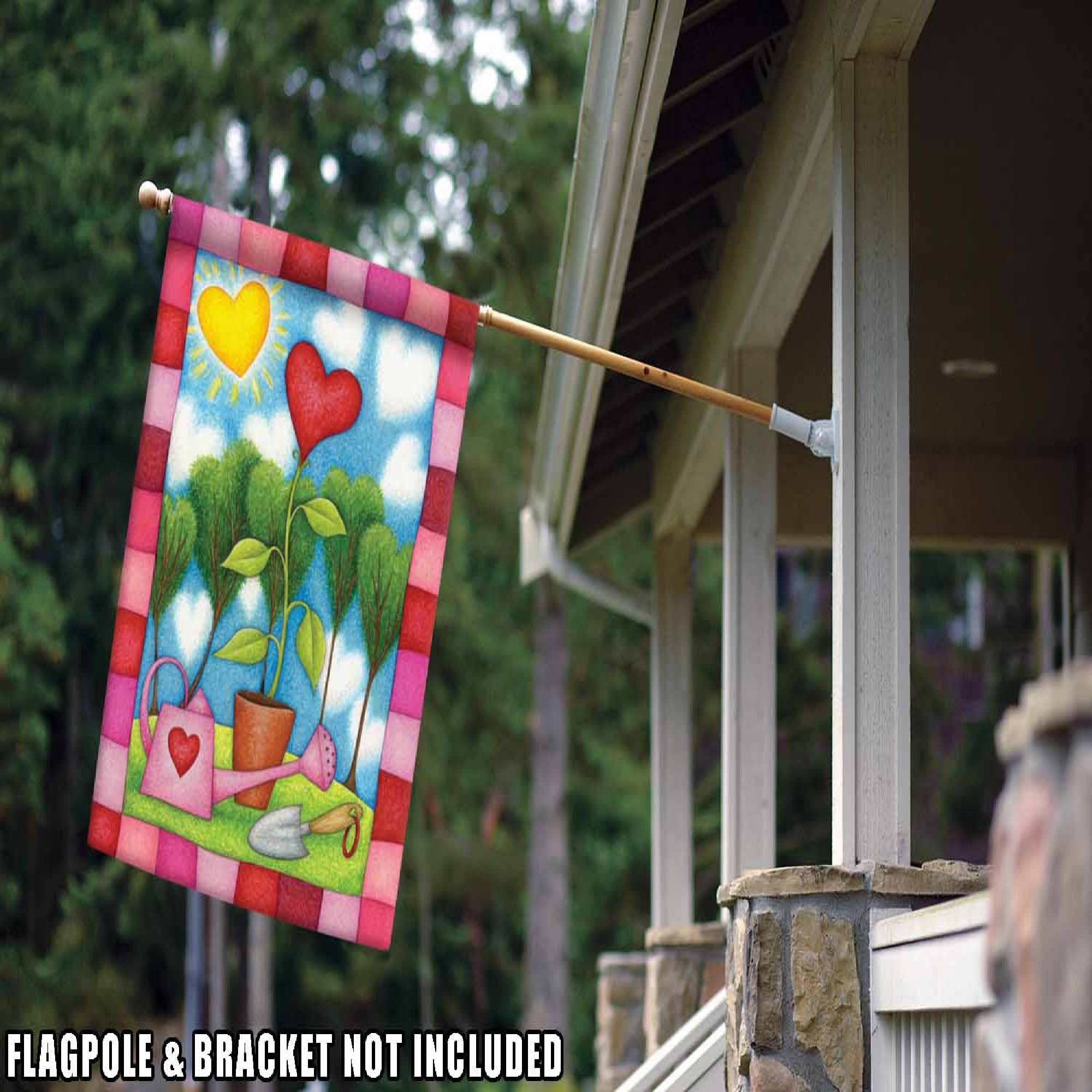 Heart Garden Outdoor House Flag 40" x 28" | Christmas Central