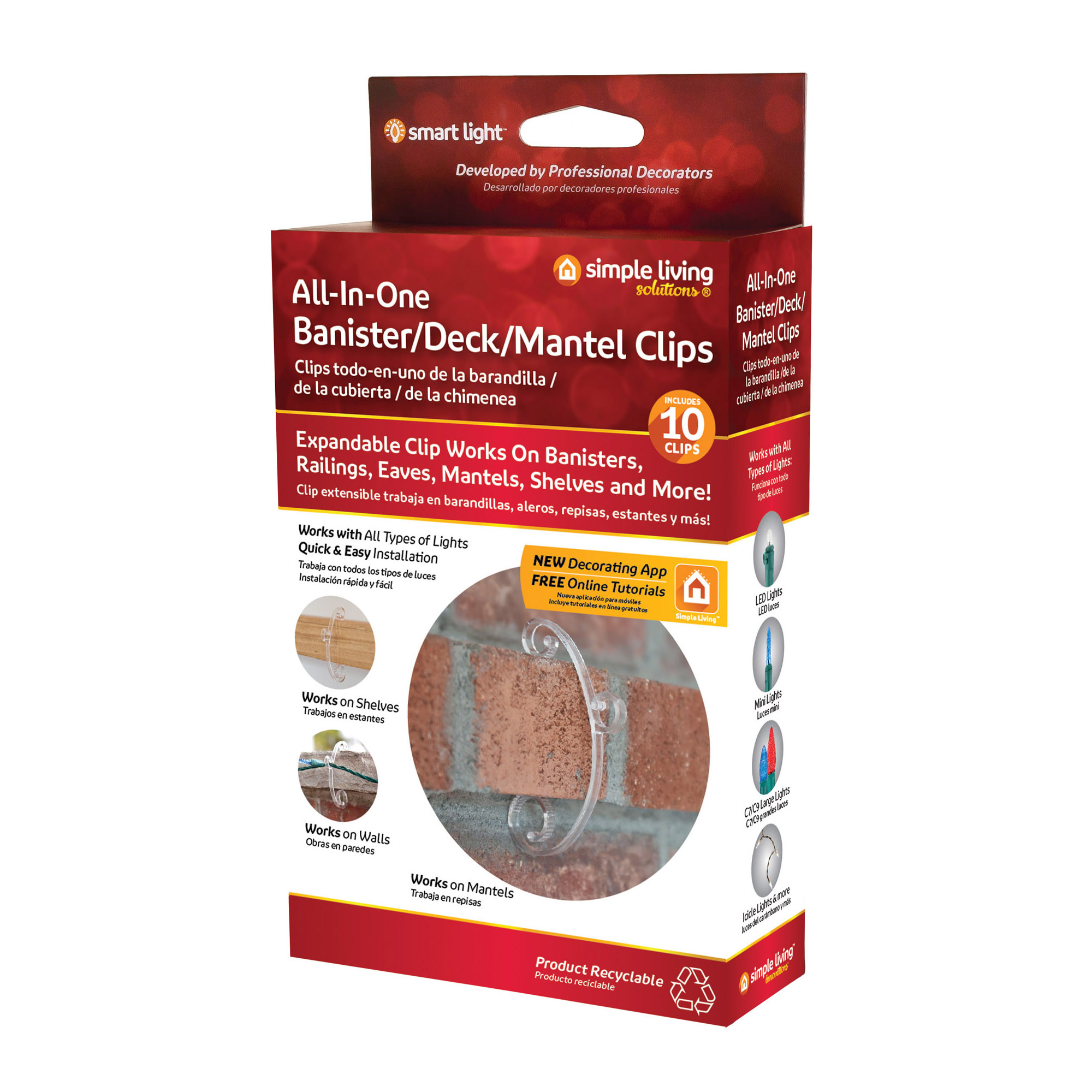 10ct All in One Deck, Banister & Mantle Clips | Christmas Central