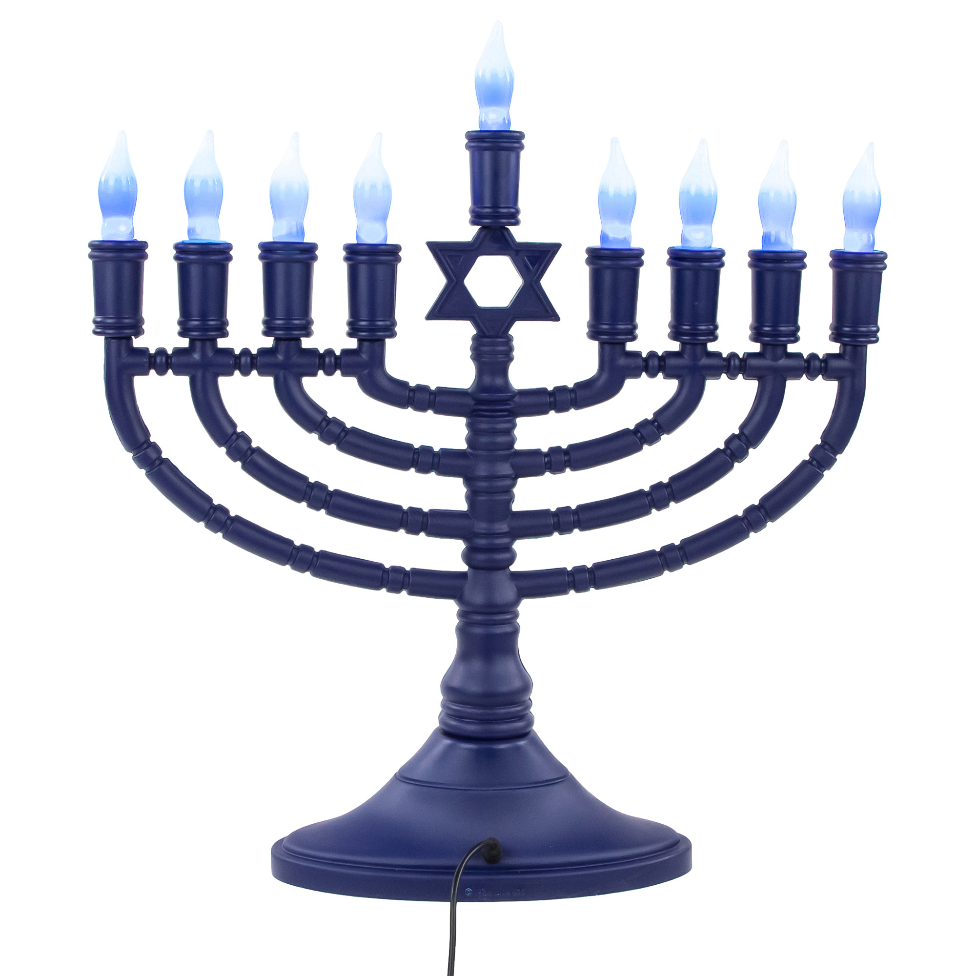 15" Premium Blue Large LED Electric Menorah with Sequential Lighting ...