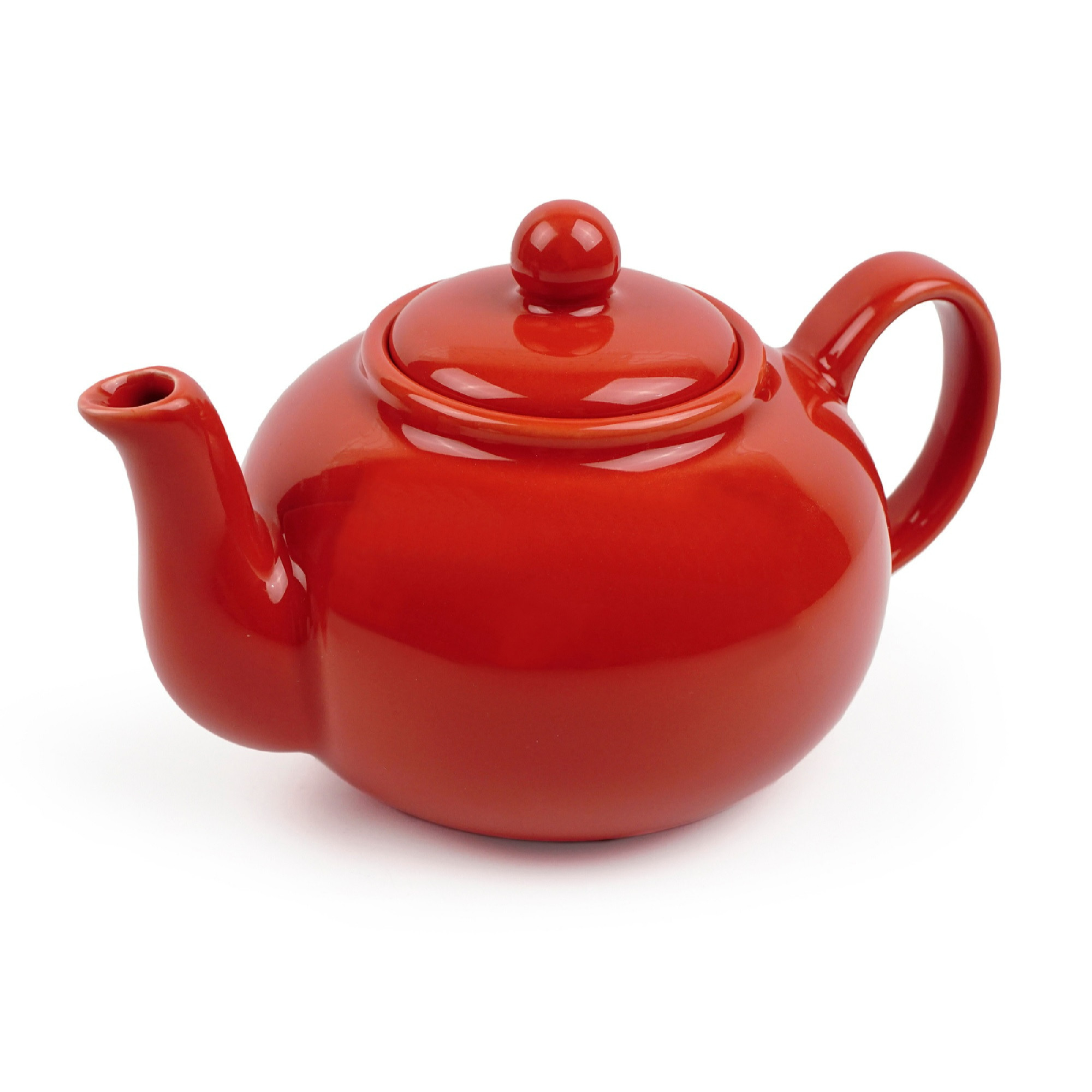 Solid Stoneware Teapot - 6" - Red | Christmas Central