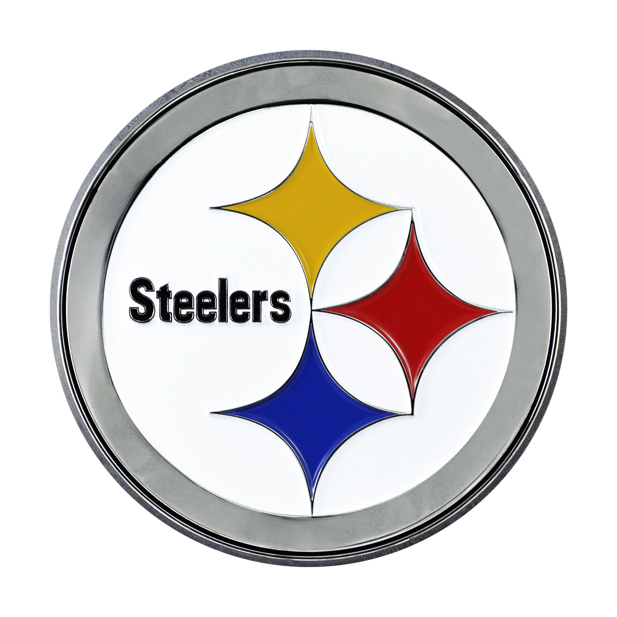 3" NFL Pittsburgh Steelers 3D White Metal Emblem Exterior Auto ...