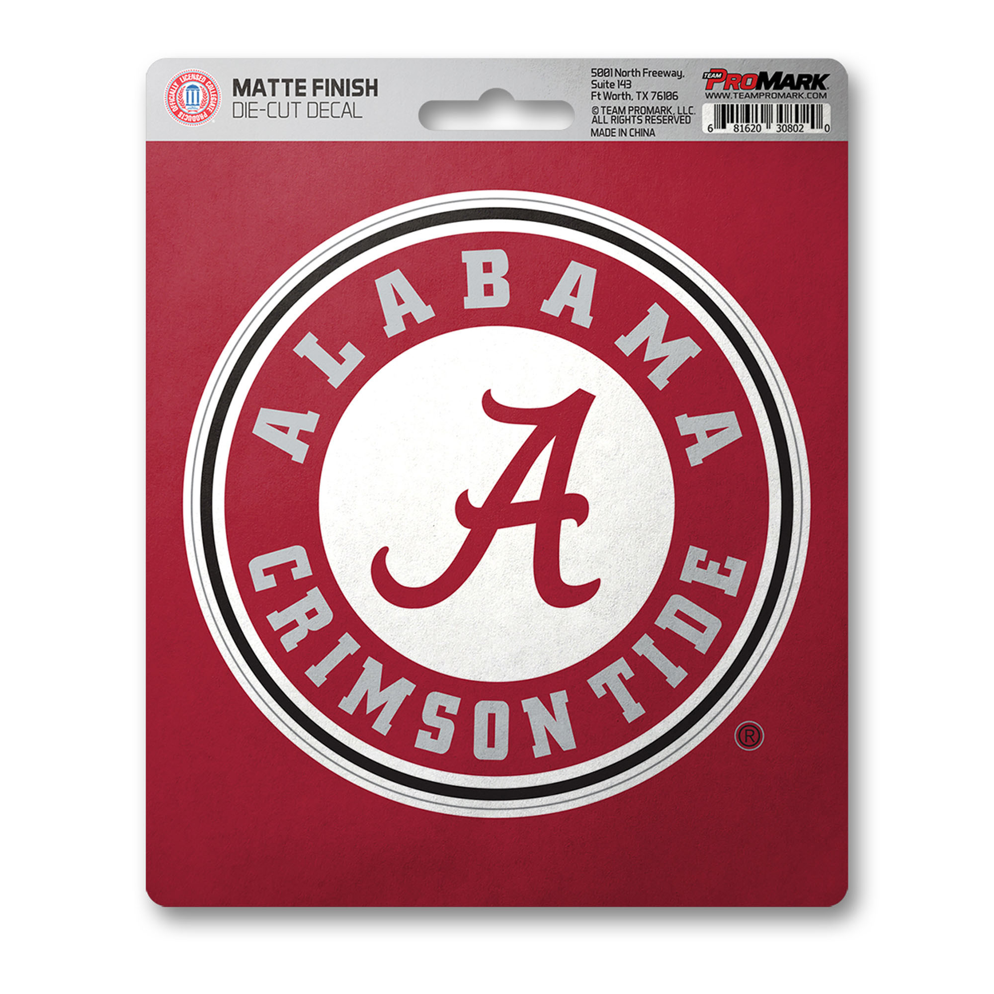 6.25" NCAA University of Alabama Crimson Tide Matte Automotive Decal ...