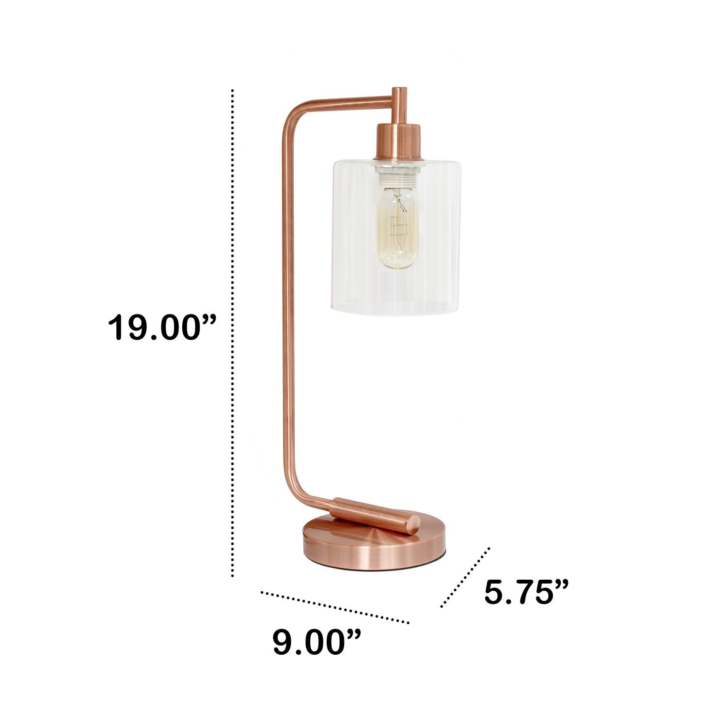 19" Rose Gold Desk Lamp with USB Port & Cylindrical Shade | Christmas ...