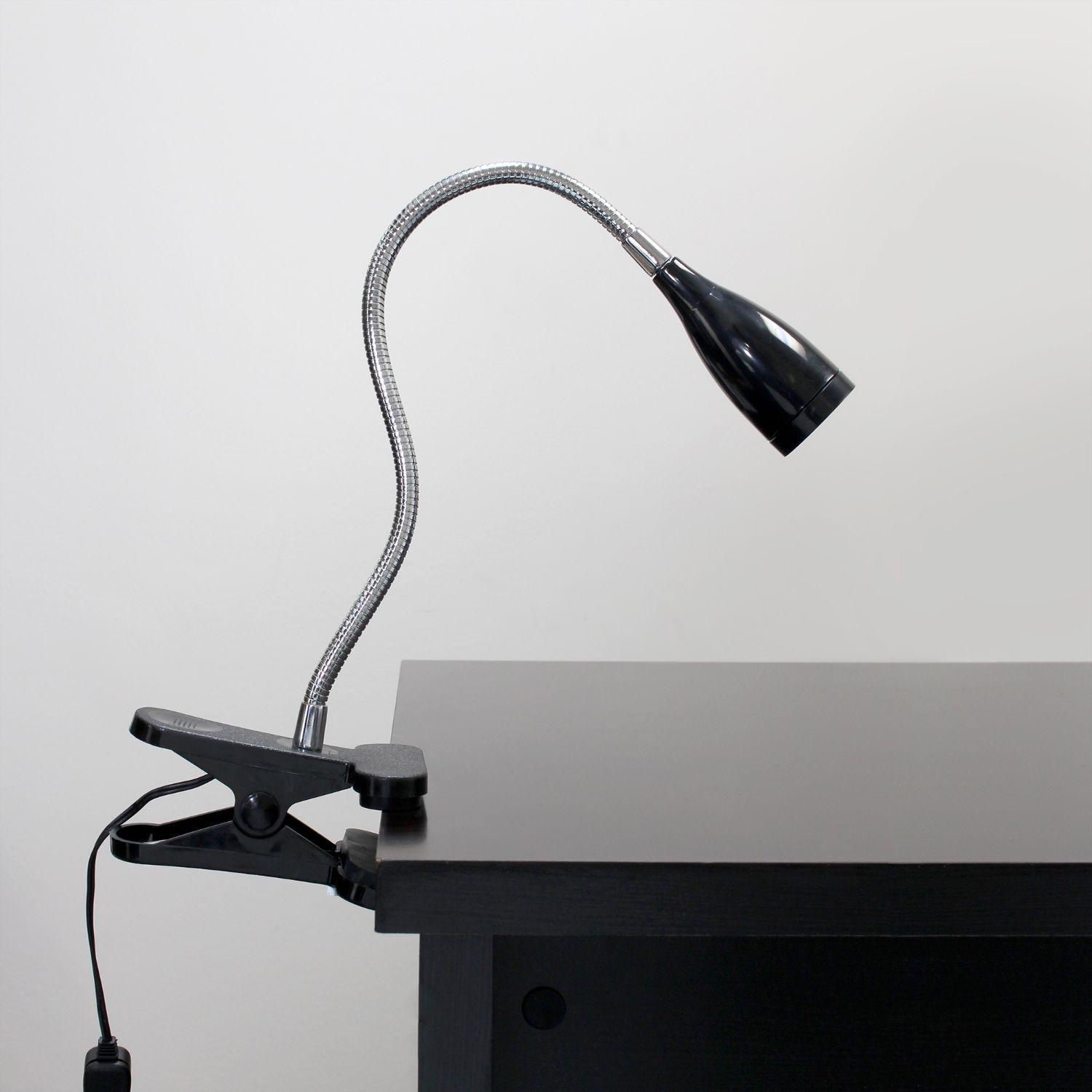 LED Lighted Adjustable Gooseneck Clip Desk Lamp - 18" - Black ...