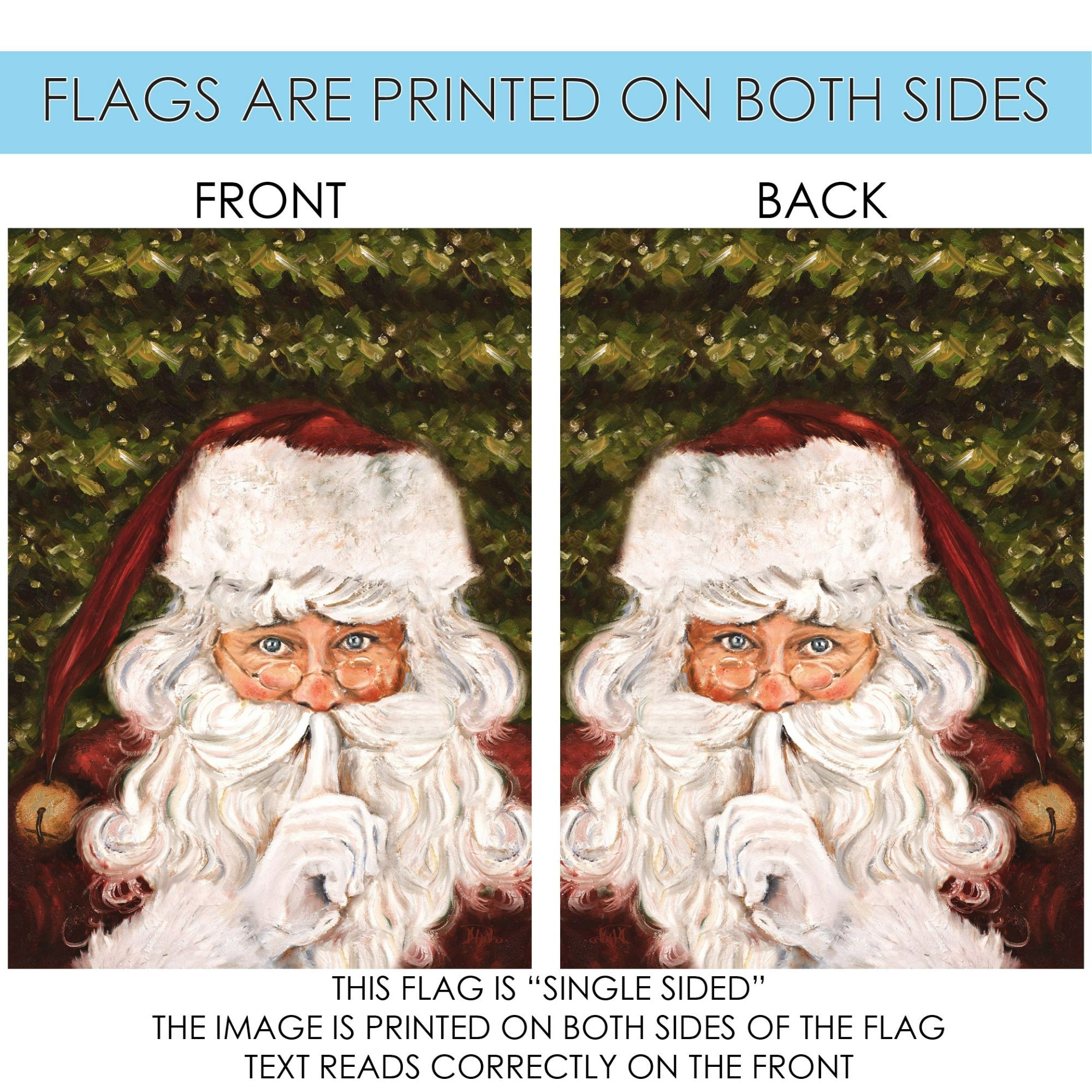 Red & White Secret Santa Christmas Outdoor Rectangular Mini Garden Flag ...