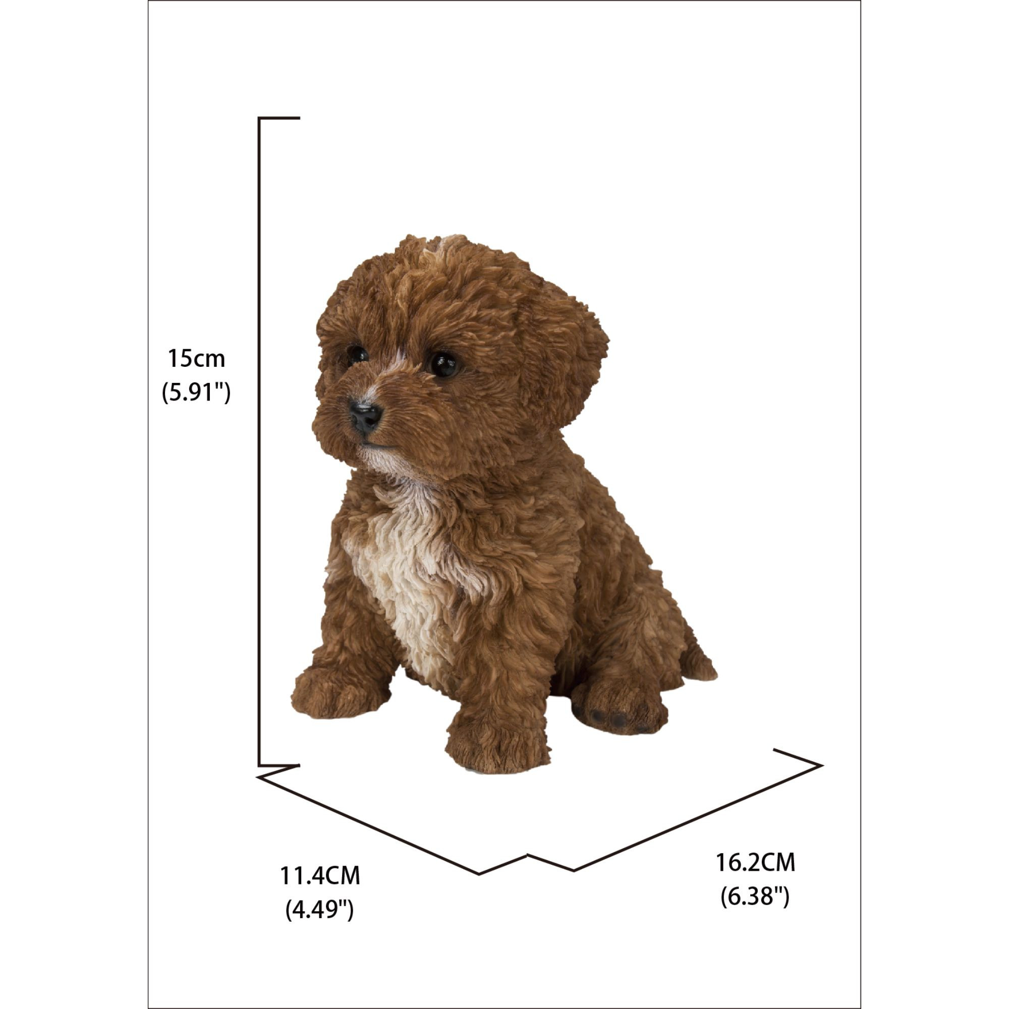 6.25" Sitting Brown Baby Cavapoo Outdoor Garden Statue | Christmas Central