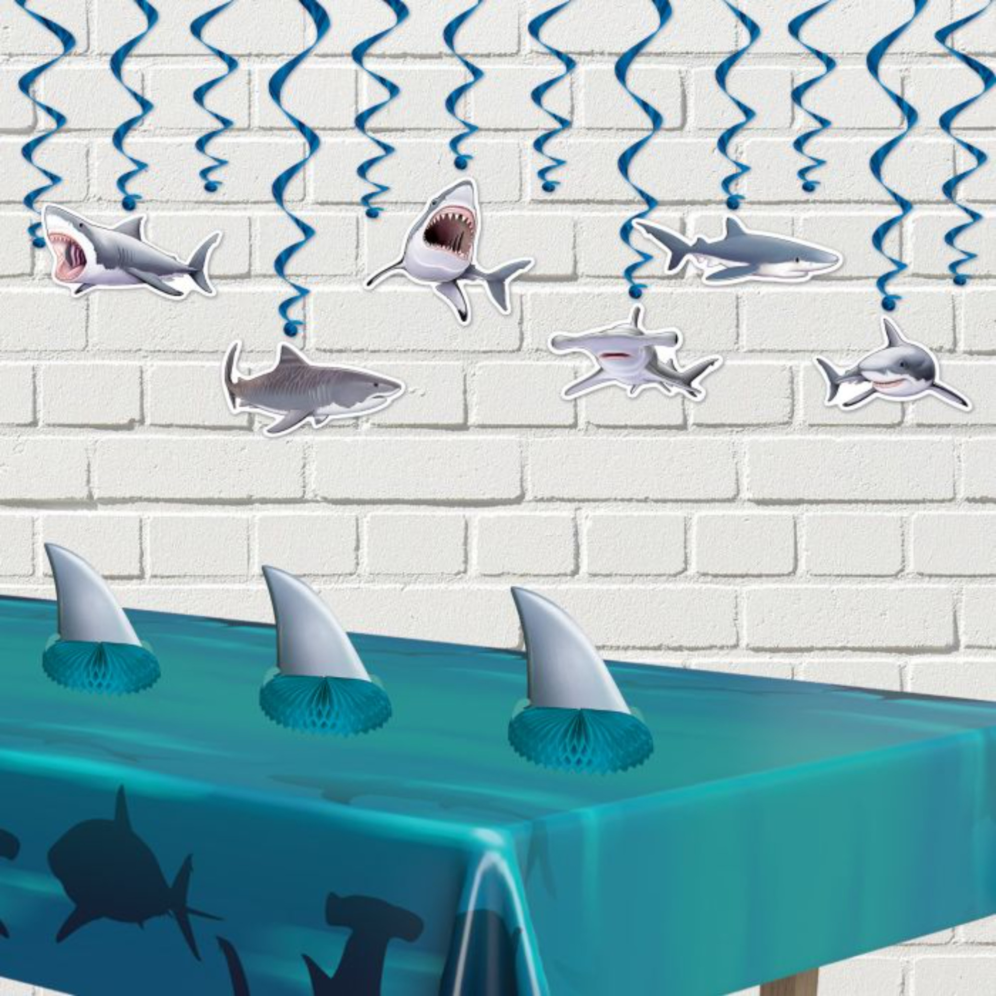 10" Vibrant Unique Shark Fin Centerpieces Decor | Christmas Central