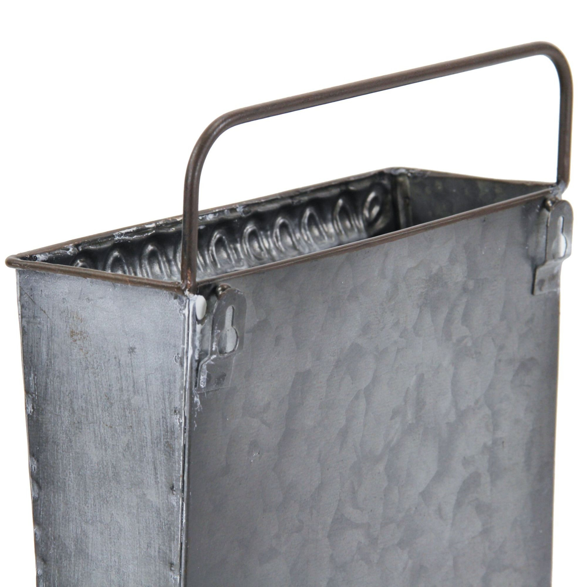 8.75" Floral Galvanized Hanging Storage Bin | Christmas Central