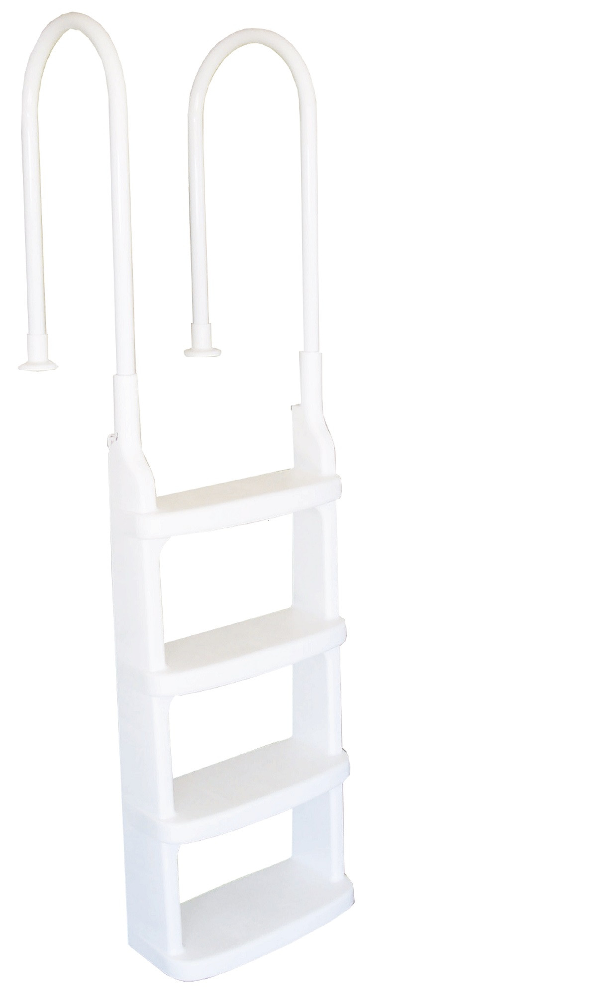 80" Easy Incline Four Step Above Ground Swimming Pool Deck Ladder-White ...