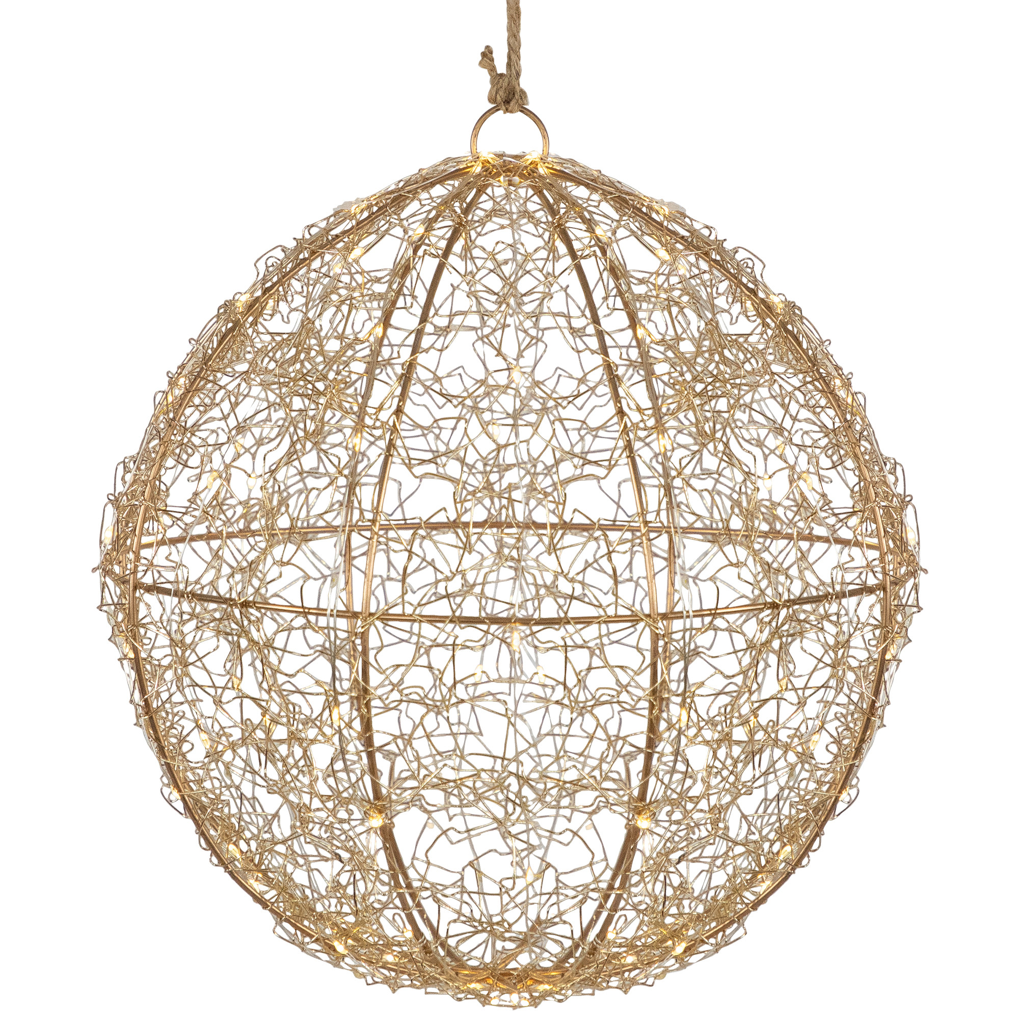 LED Twinkle Lighted Wire Ball Outdoor Christmas Decoration - 12" - Gold ...