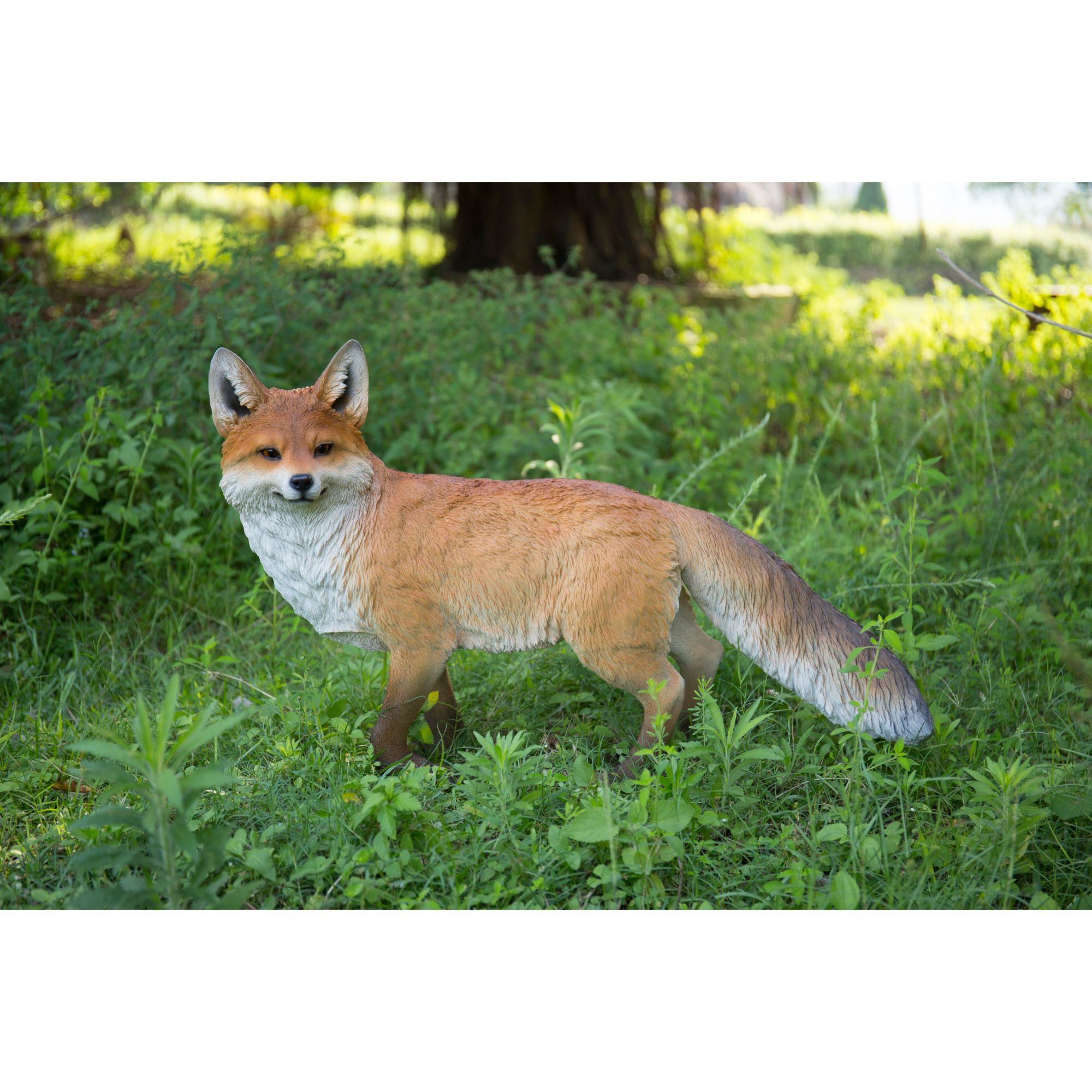 Walking Fox Outdoor Garden Statue - 30.75" | Christmas Central