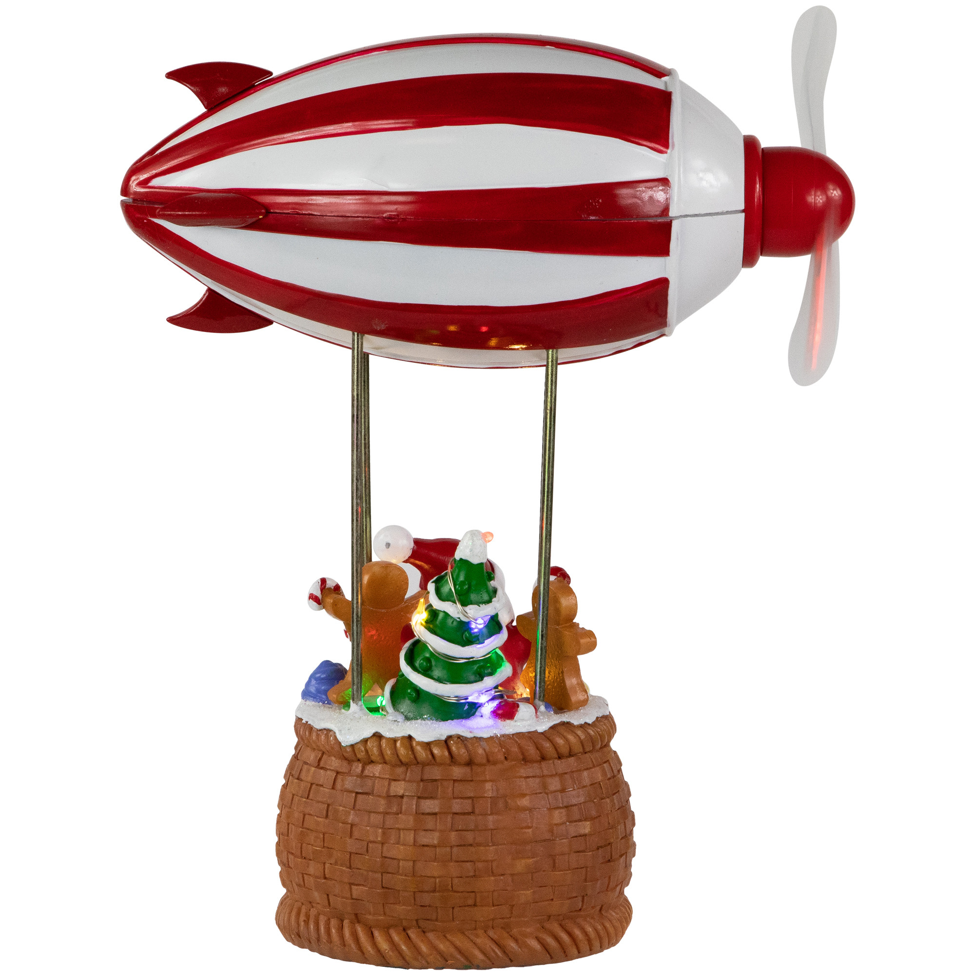 Musical & Animated Blimp & Santa Christmas Decoration - 8.5" - Red ...