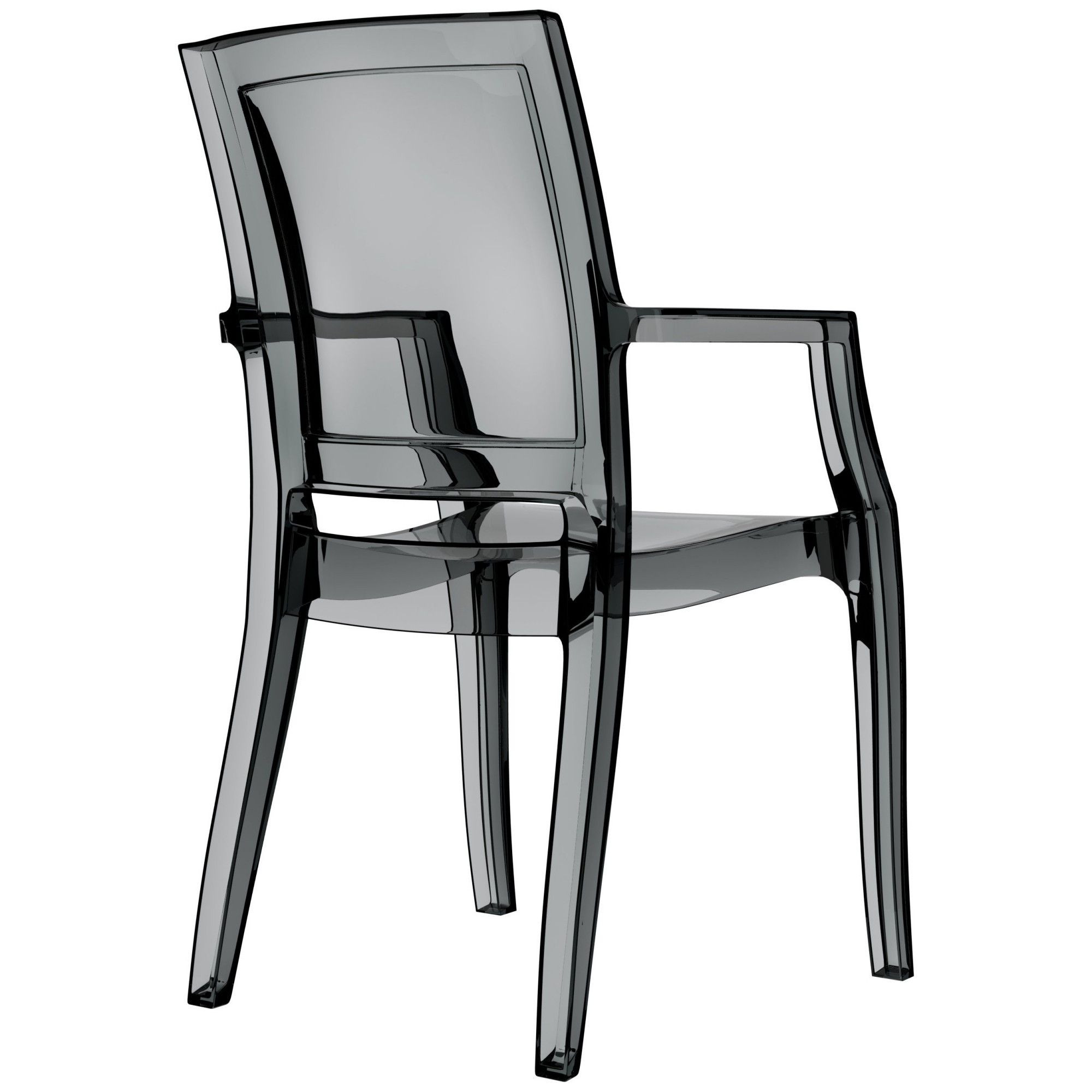 36" Black Transparent Stackable Outdoor Patio Dining Chair | Christmas ...