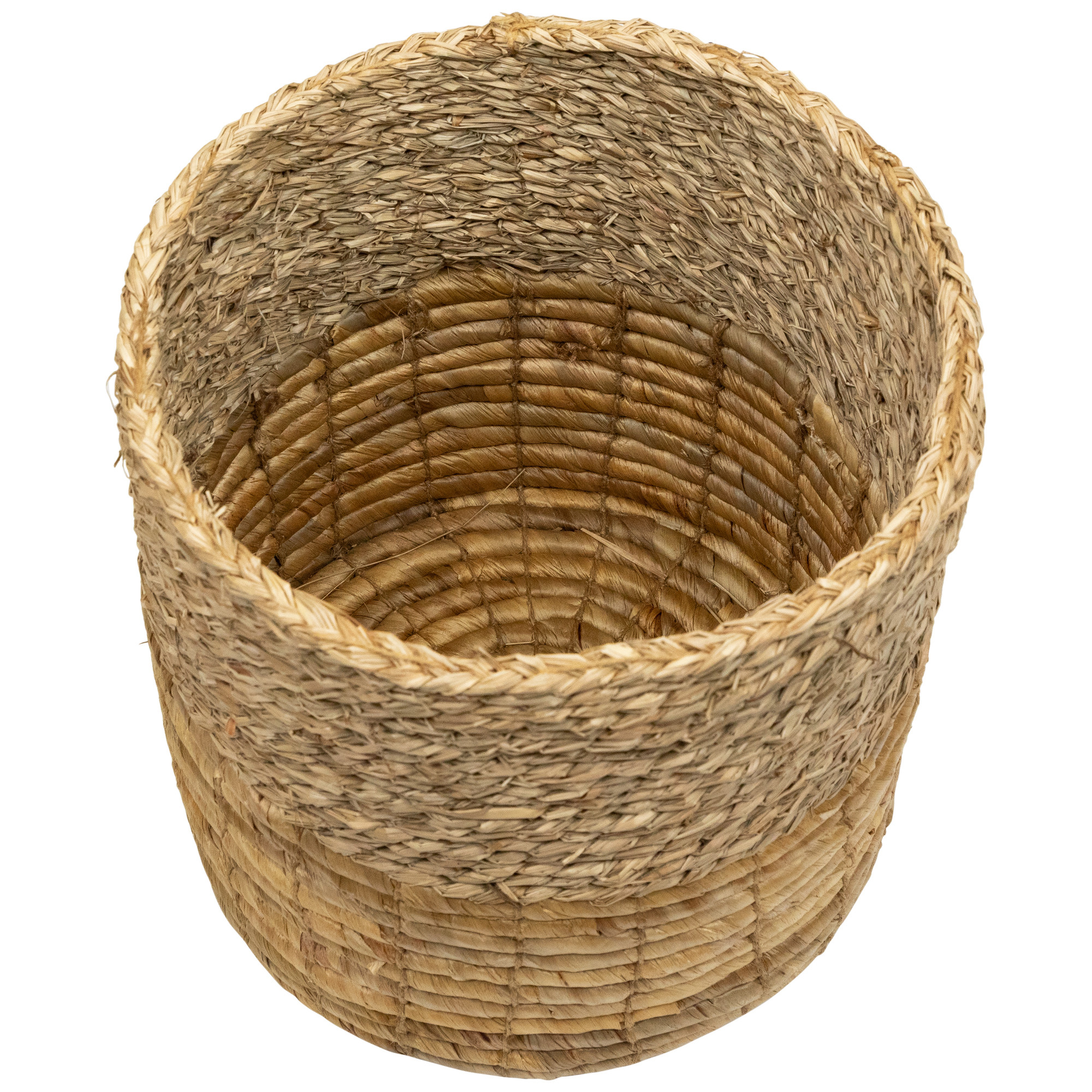 Set of 3 Tan & Brown Twist Woven Round Storage Baskets 13.75 ...