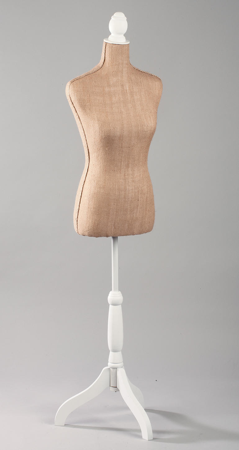 64"Beige & White Modern Burlop Body Form | Christmas Central